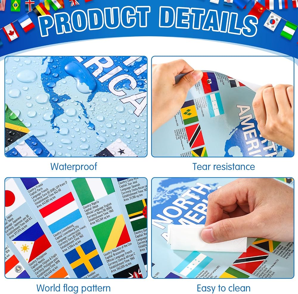Outus 5 Pieces Flags of The World Posters World Liberia | Ubuy