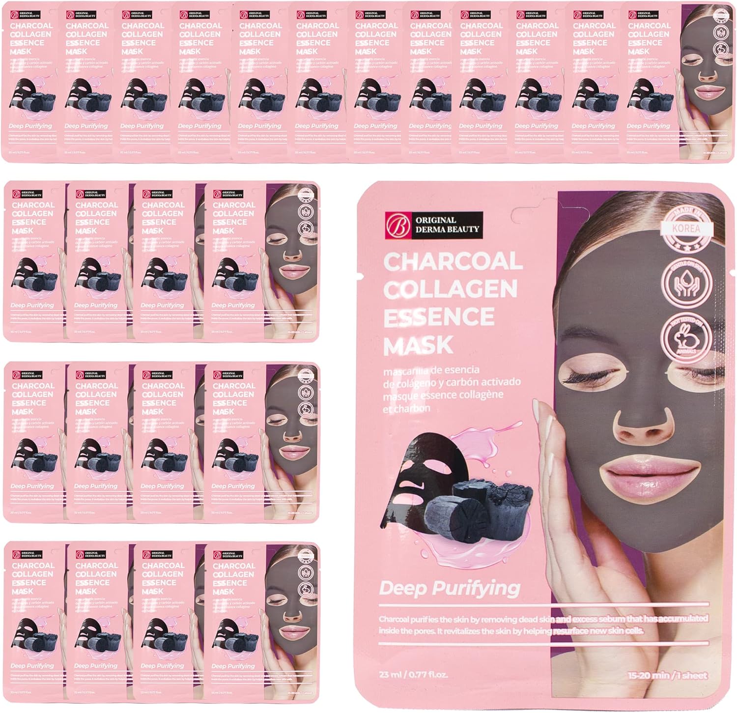 Innerest Original Derma Beauty Collagen Face Masks 24 PK Deep Purifying ...