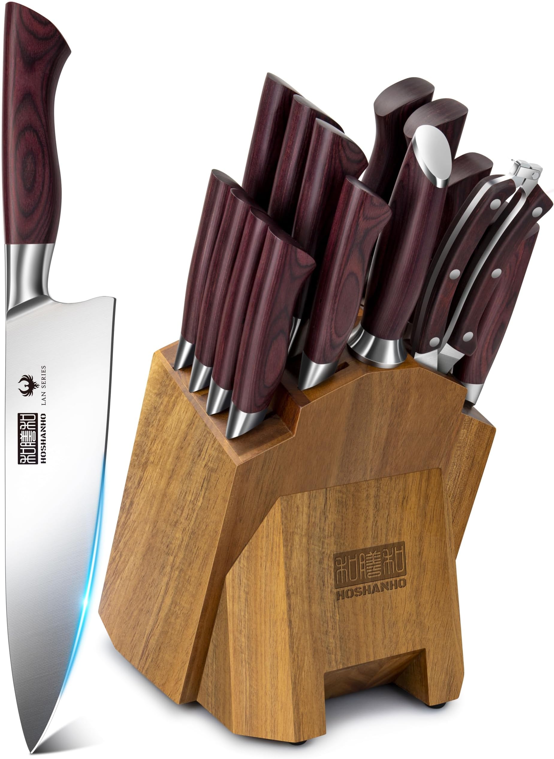 Amazon.com: HOSHANHO 8-Piece Kitchen Knife Set, Japanese AUS-10 Super ...