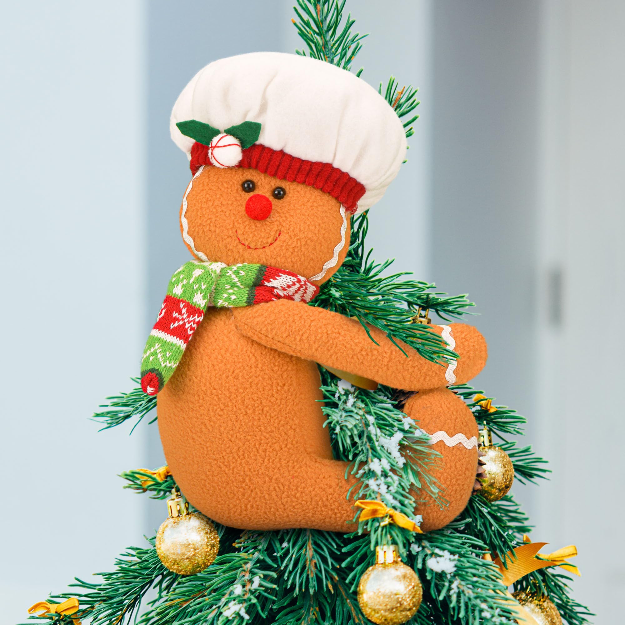 Amazon.com: Noideeer Gingerbread Man Christmas Tree Topper Decorations ...