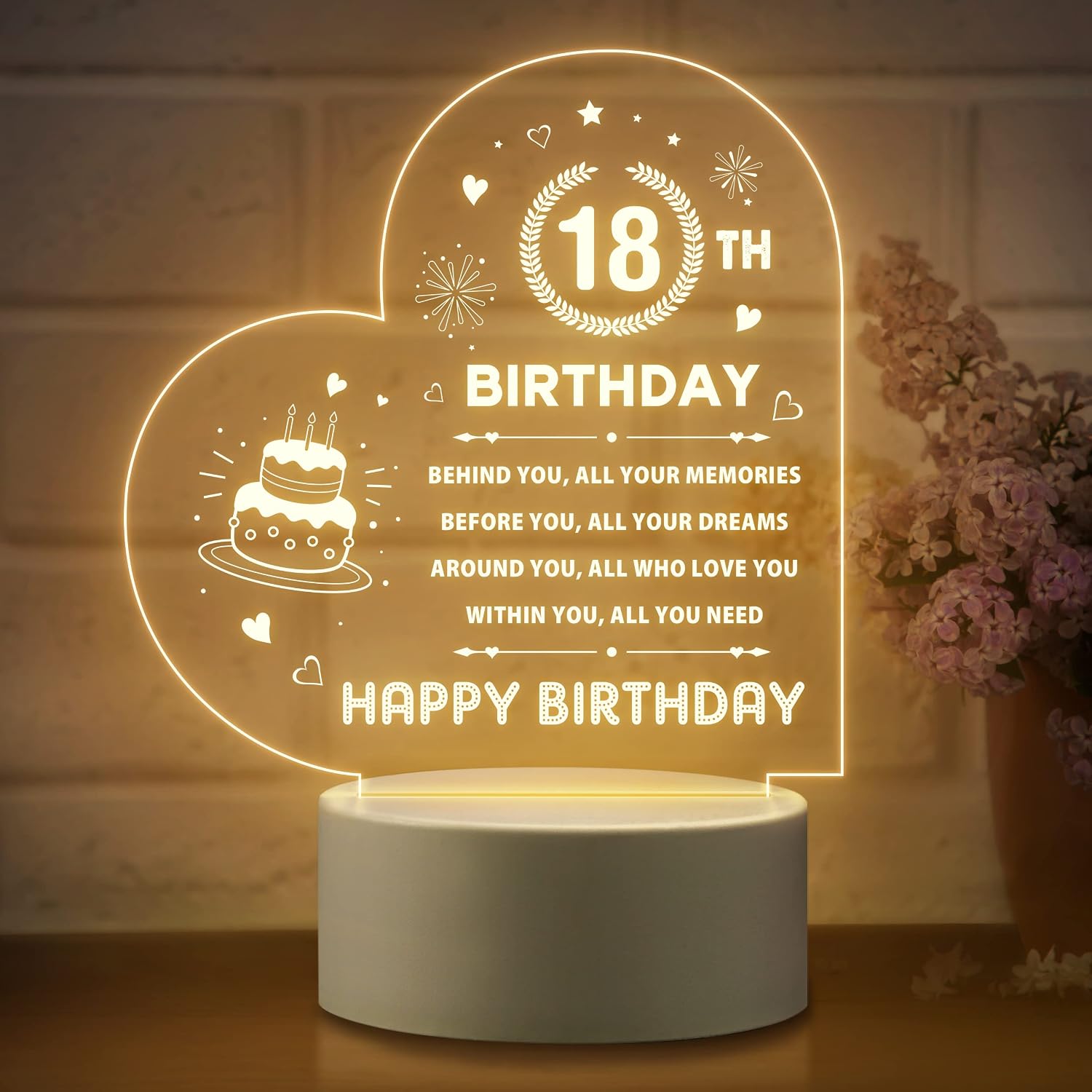 18th Birthday Gifts for Girls, Happy 18th Birthday Decorations Night ...