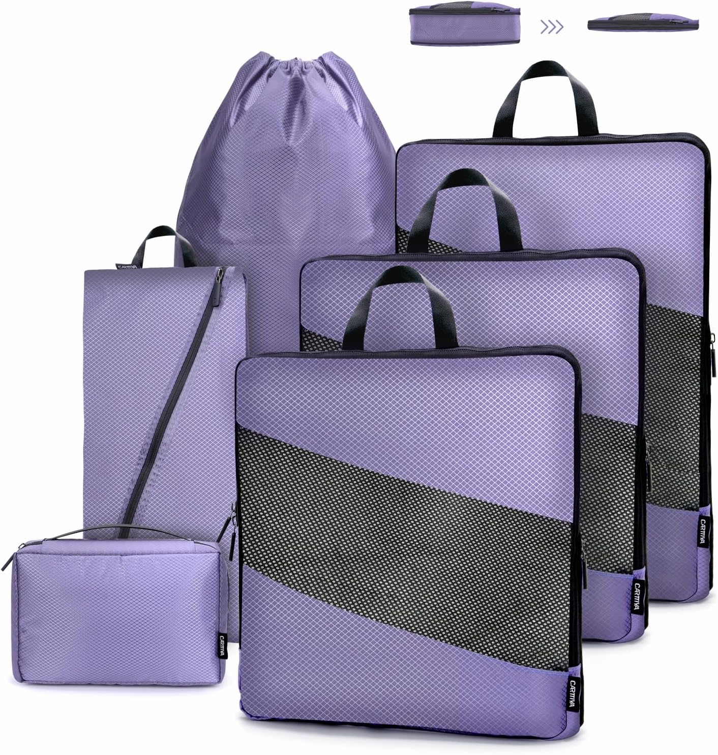 Koffer Organizer Set 8-teilig, Komprimierbaren Packwürfeln zur ...