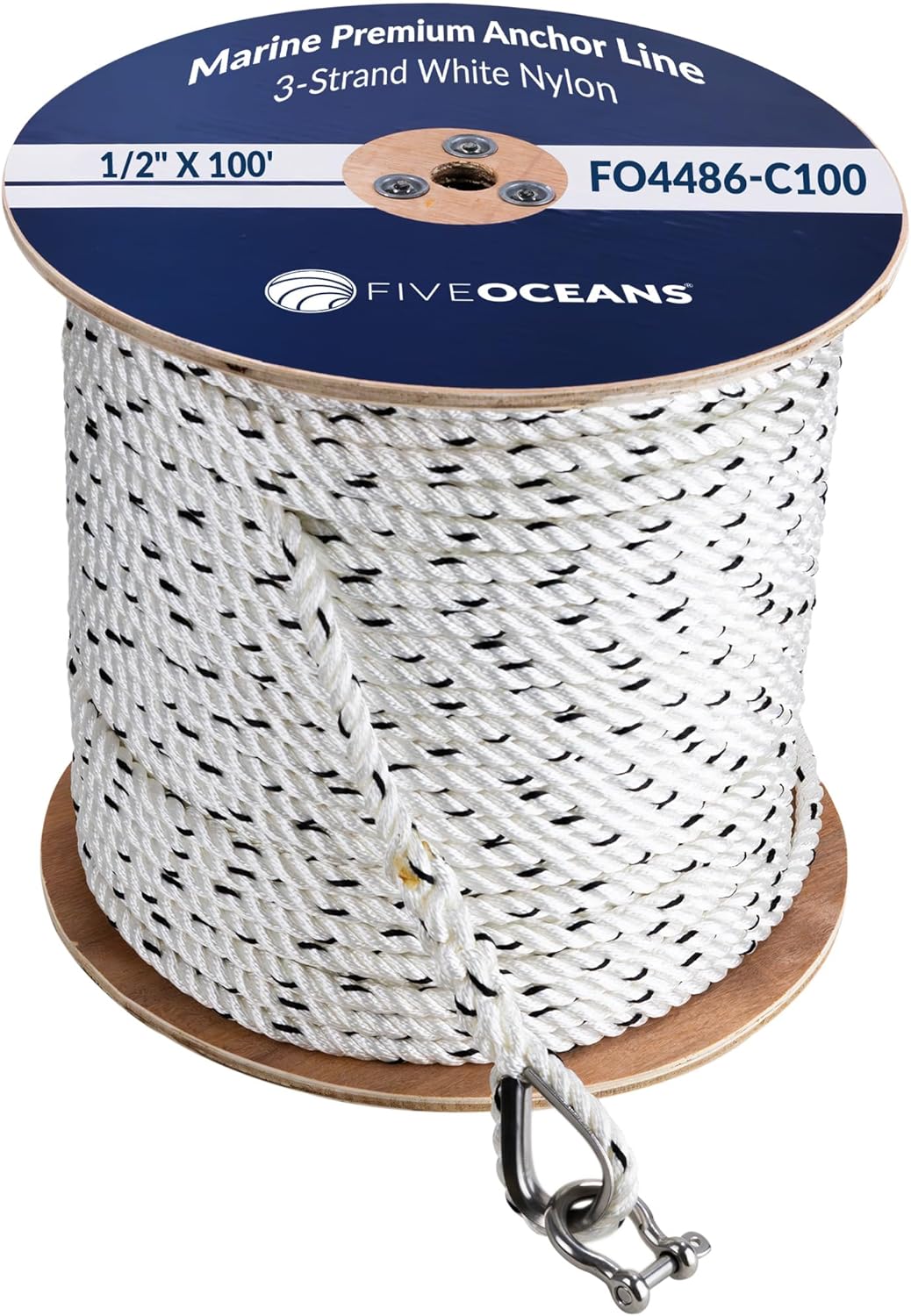 Amazon.com: Five Oceans Anchor Line 1/2 inch x 100 ft - Anchor Rope ...