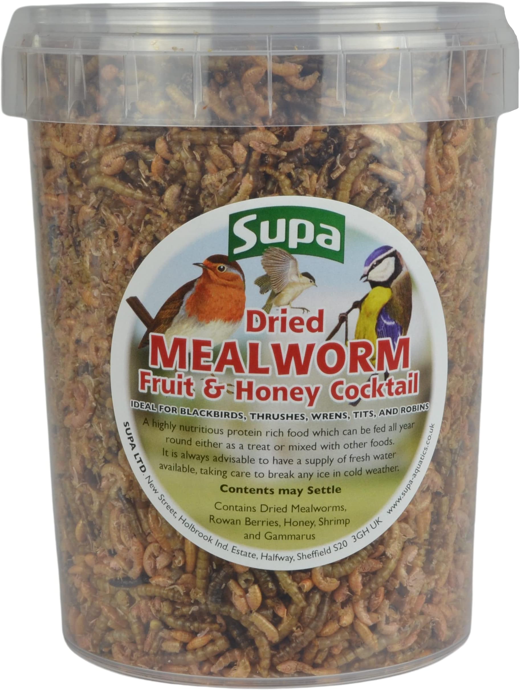 Supa Wild Bird Food Dried Mealworm Fruit and Honey Cocktail, 1 Litre ...