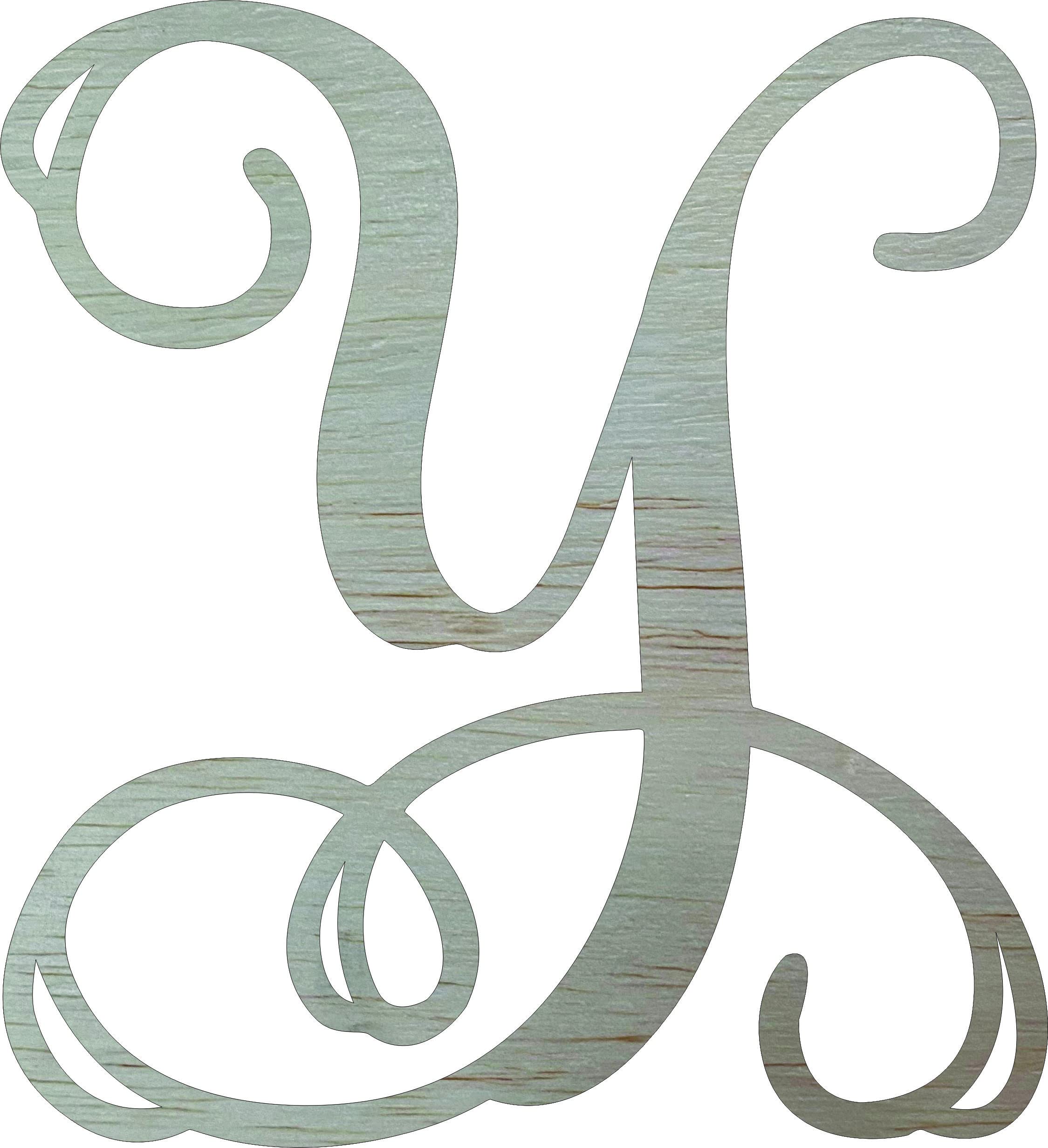 Vine Monogram Font Images Classic Monogram With Outline Font 2" 3"