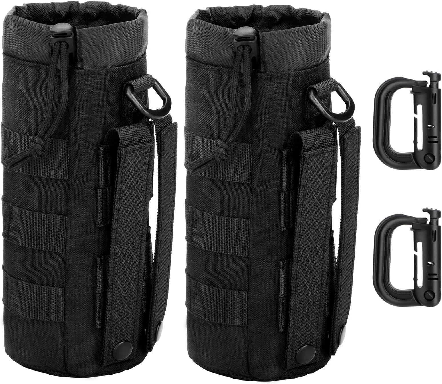 EEEKit 2 Pack Tactical Bottle Pouch with 2 D-Ring Grimlocks, Military ...