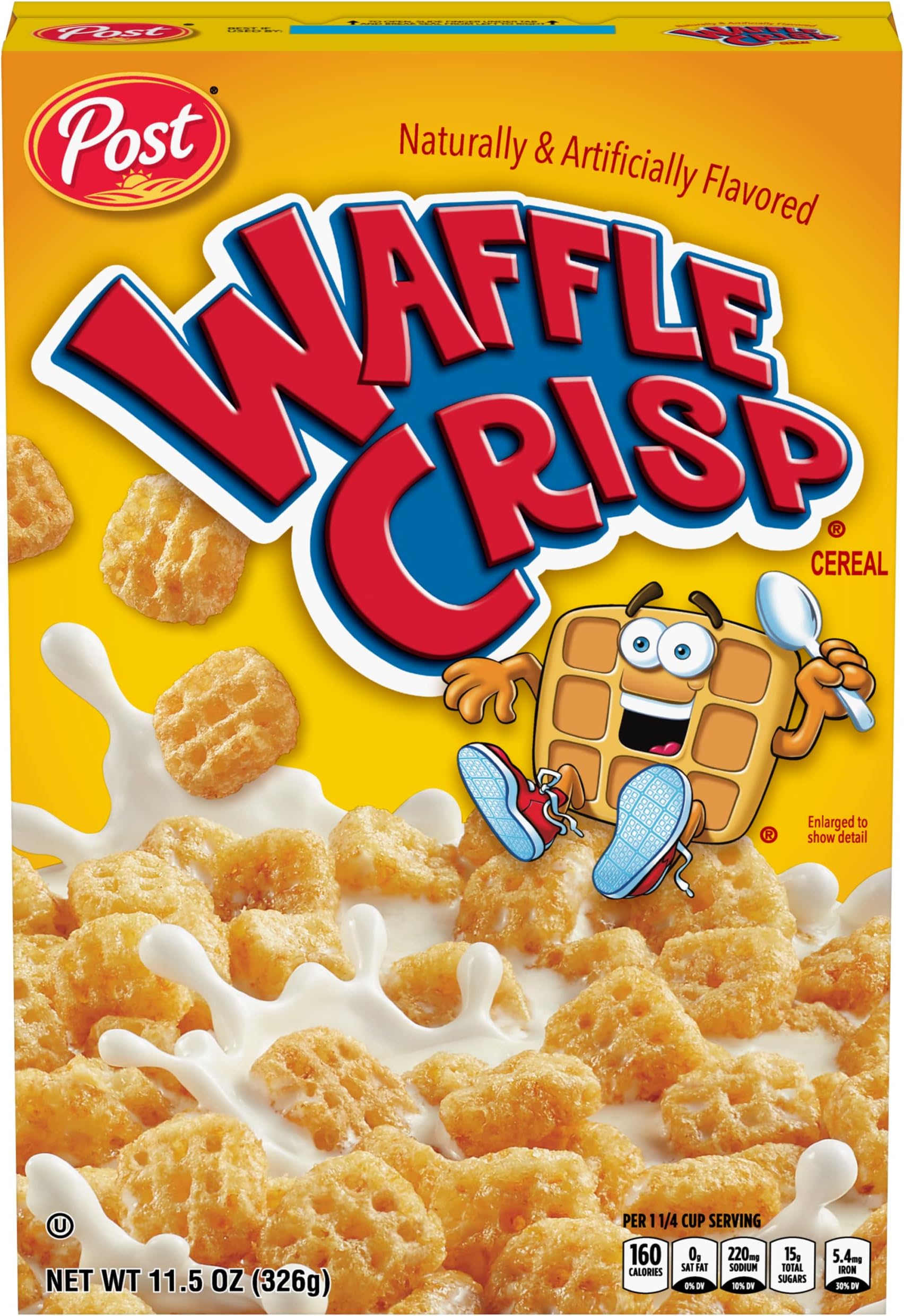 Amazon.com: Post Waffle Crisp Breakfast Cereal, Sweetened Waffle Shaped ...