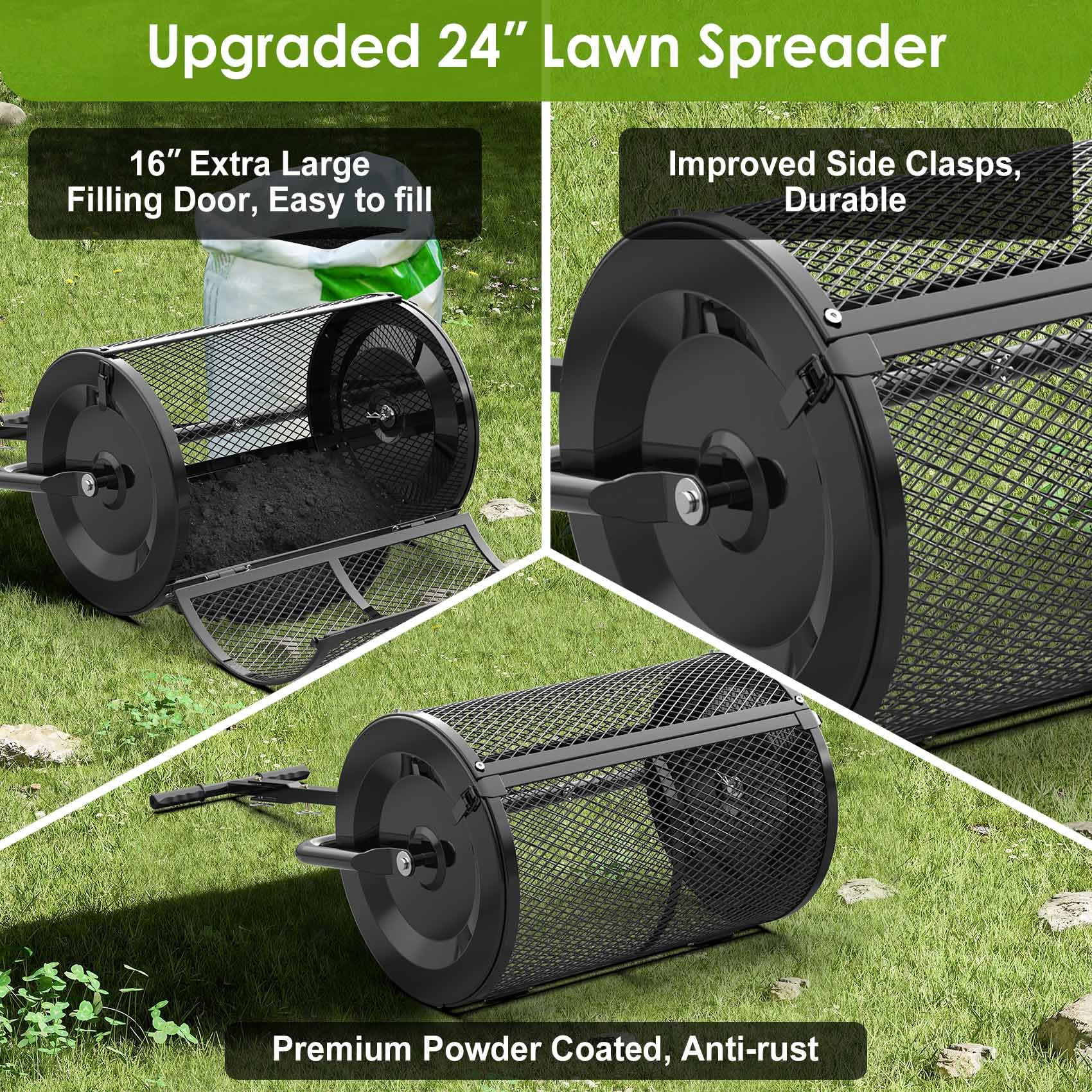 Snapklik.com : Seeutek Compost Spreader, 24" Peat Moss Spreader