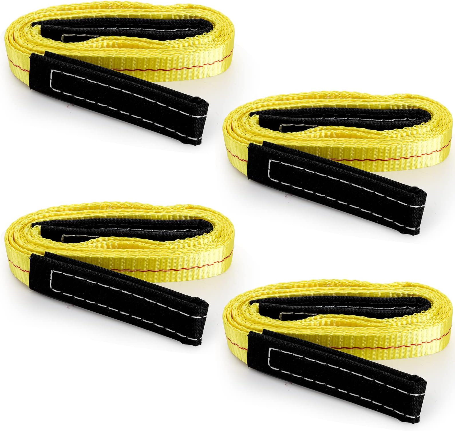 TOPZEA 4 Pack Lifting Sling Straps, 6'x 1" Durable Nylon Tow Straps ...