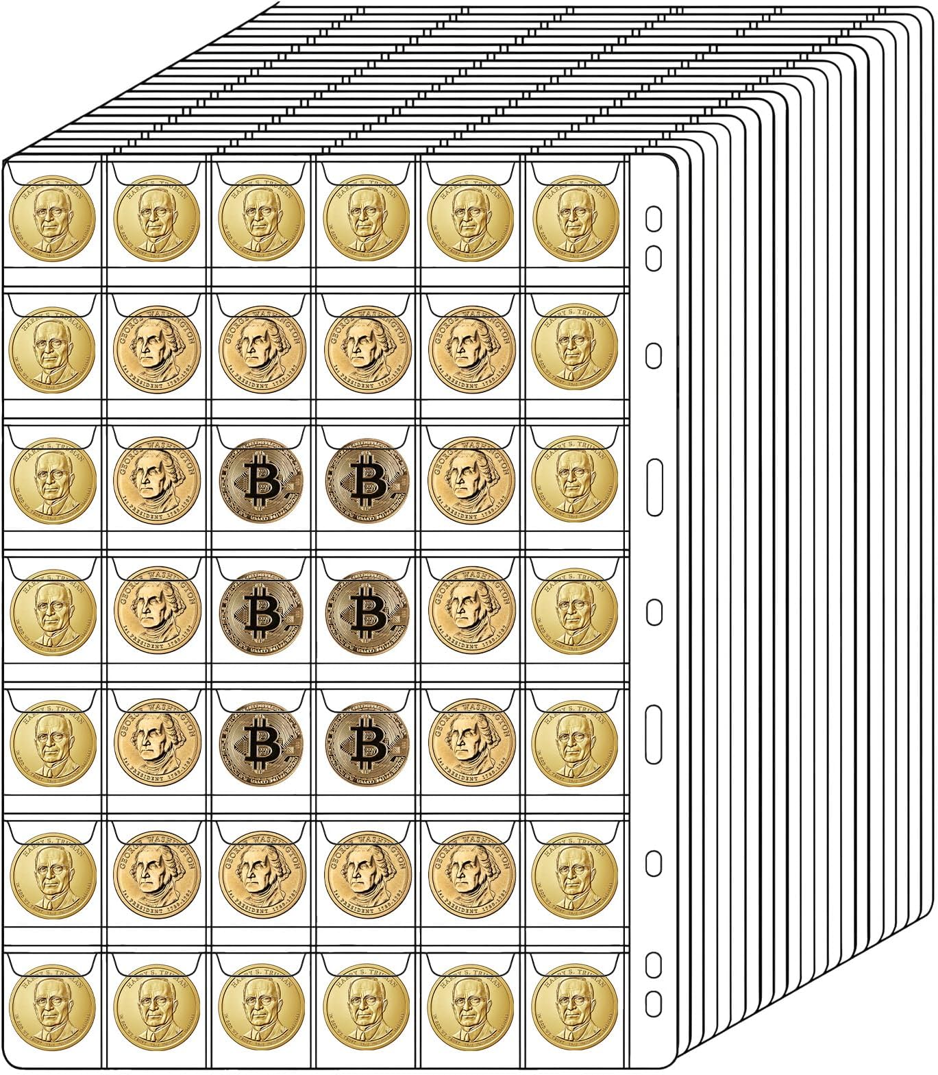 Amazon.com : 840 Pockets Coin Pages, 20 Sheets Pocket Inserts ...