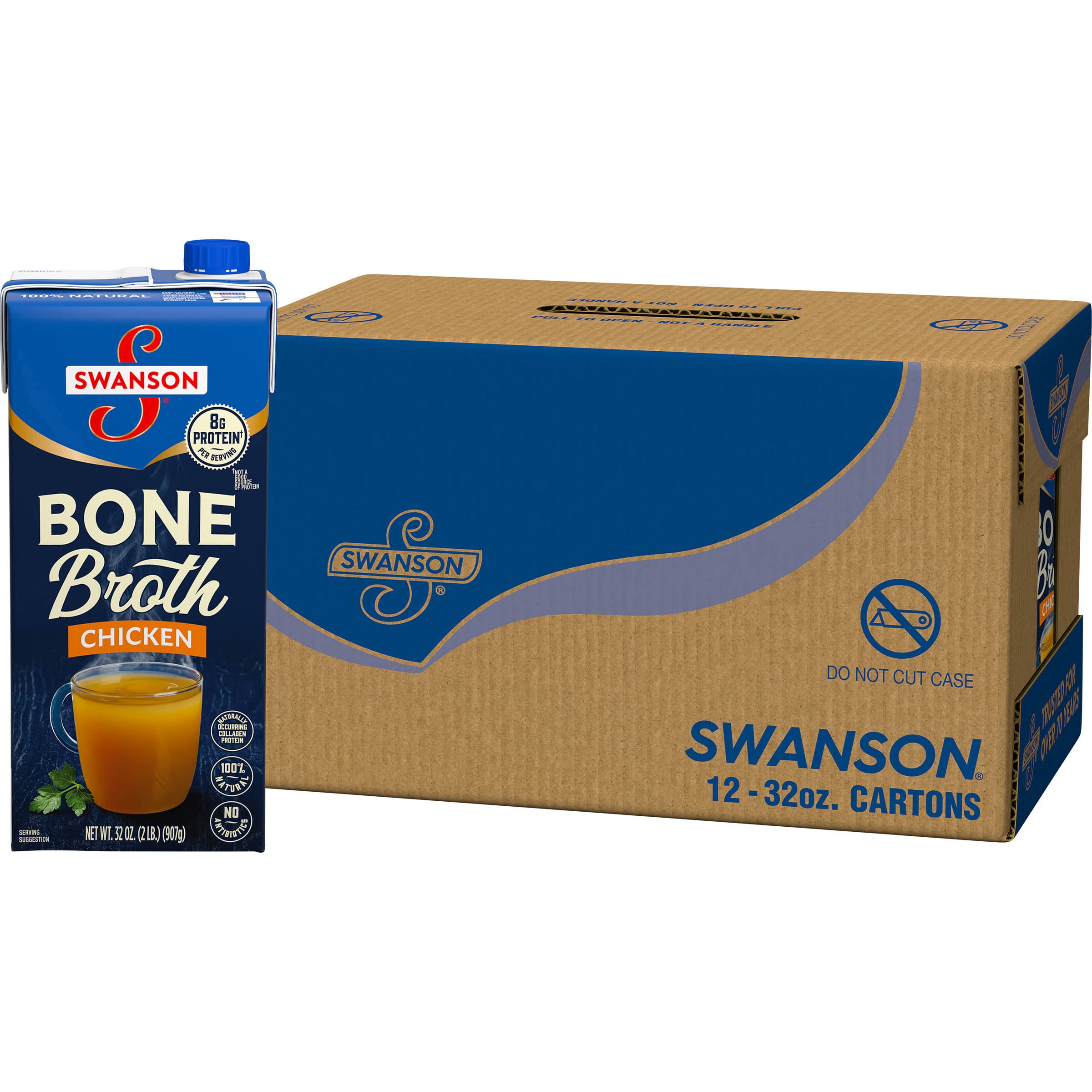 Snapklik.com : Swanson Chicken Bone Broth, 32 Ounce Resealable Carton