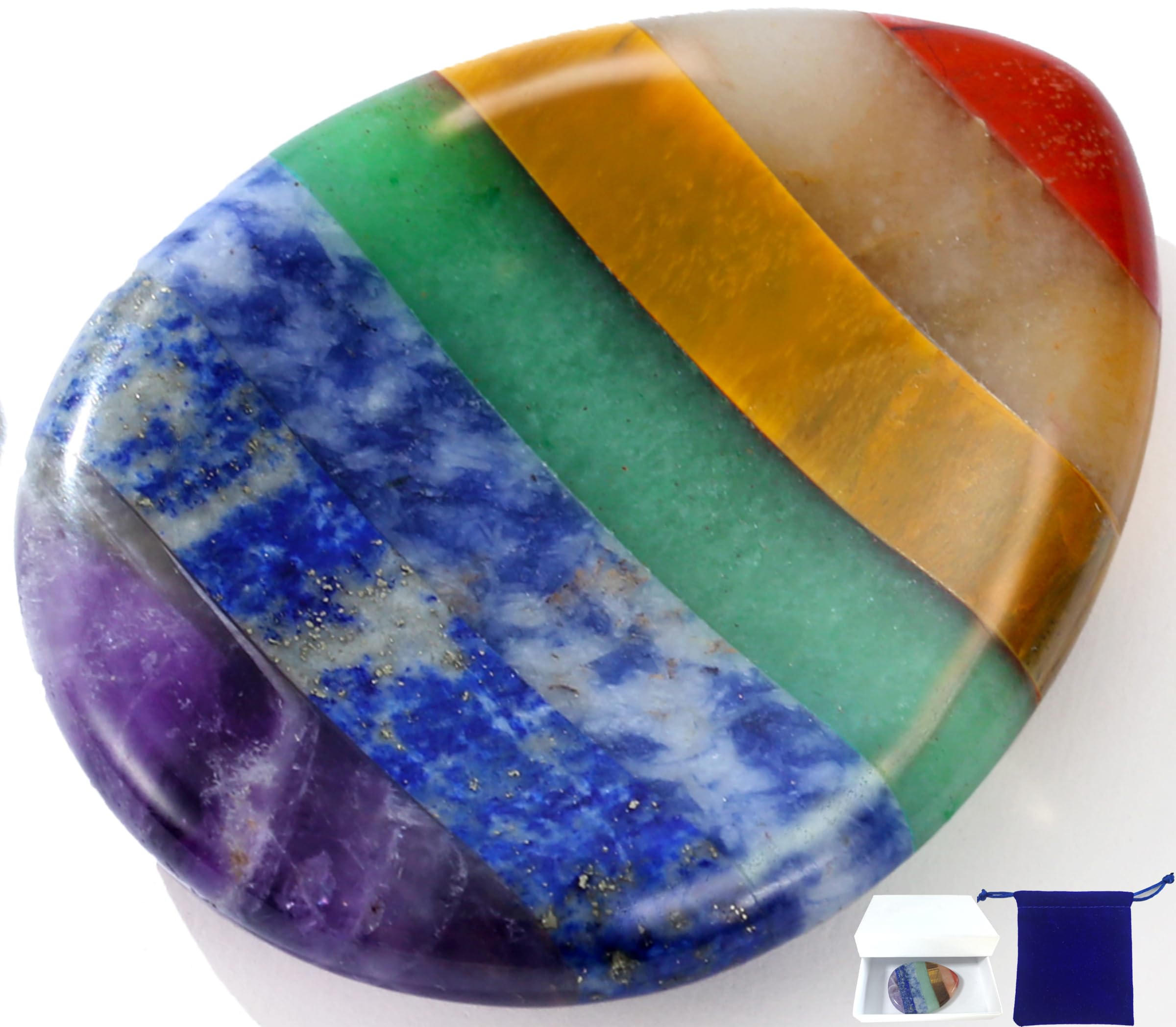 Amazon.com: NUKAYAI Thumb Worry Stone for Anxiety 7Chakra Teardorp ...