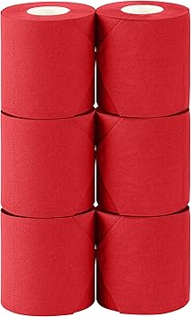 Amazon.com: Mondo Medical 6 Pack of Red Toilet Paper Rolls - 3 Ply Red ...