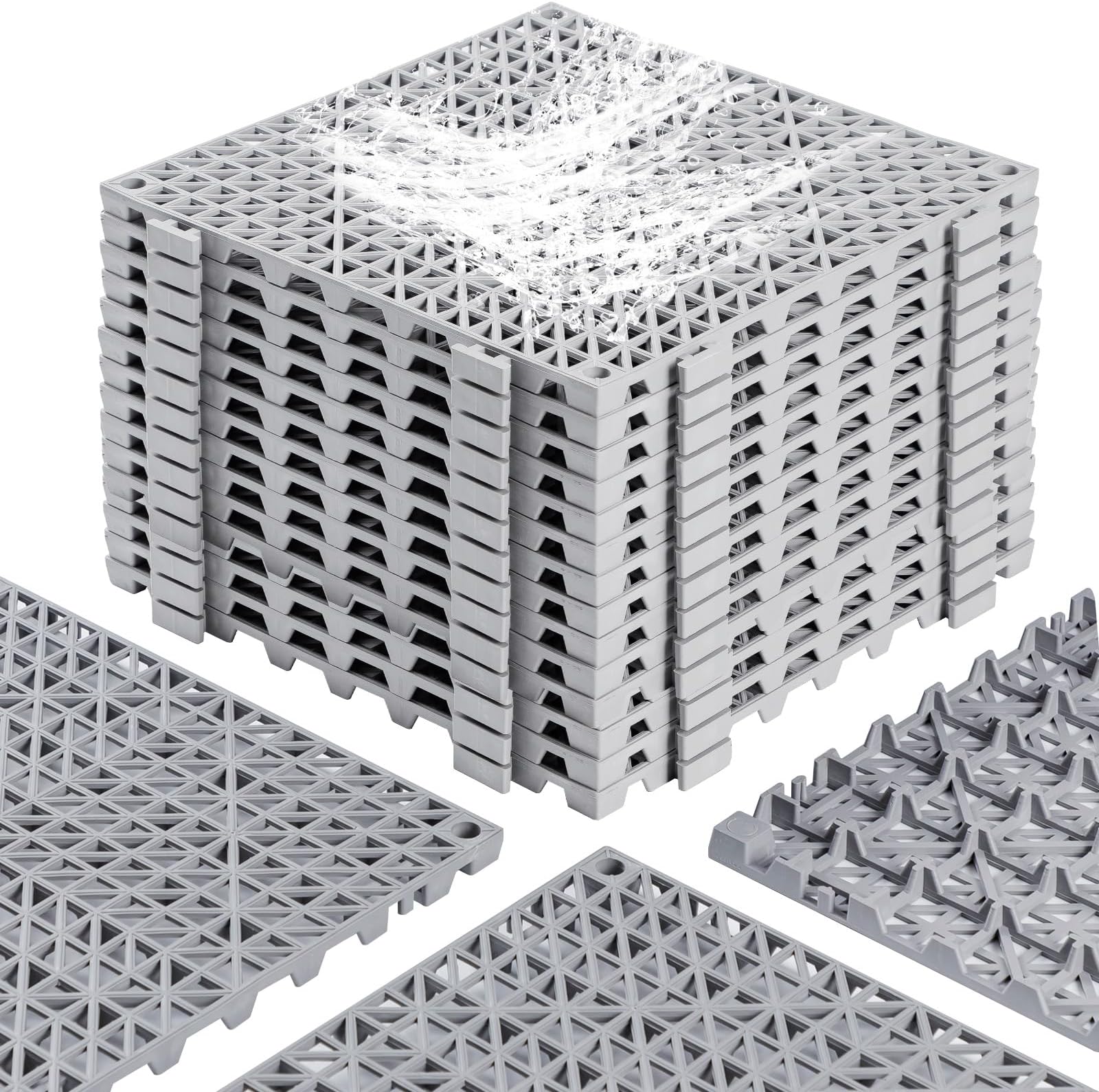 Amazon.com: Dri-Dek 1'x1' Interlocking Tiles - Flexible Patio, Porch ...