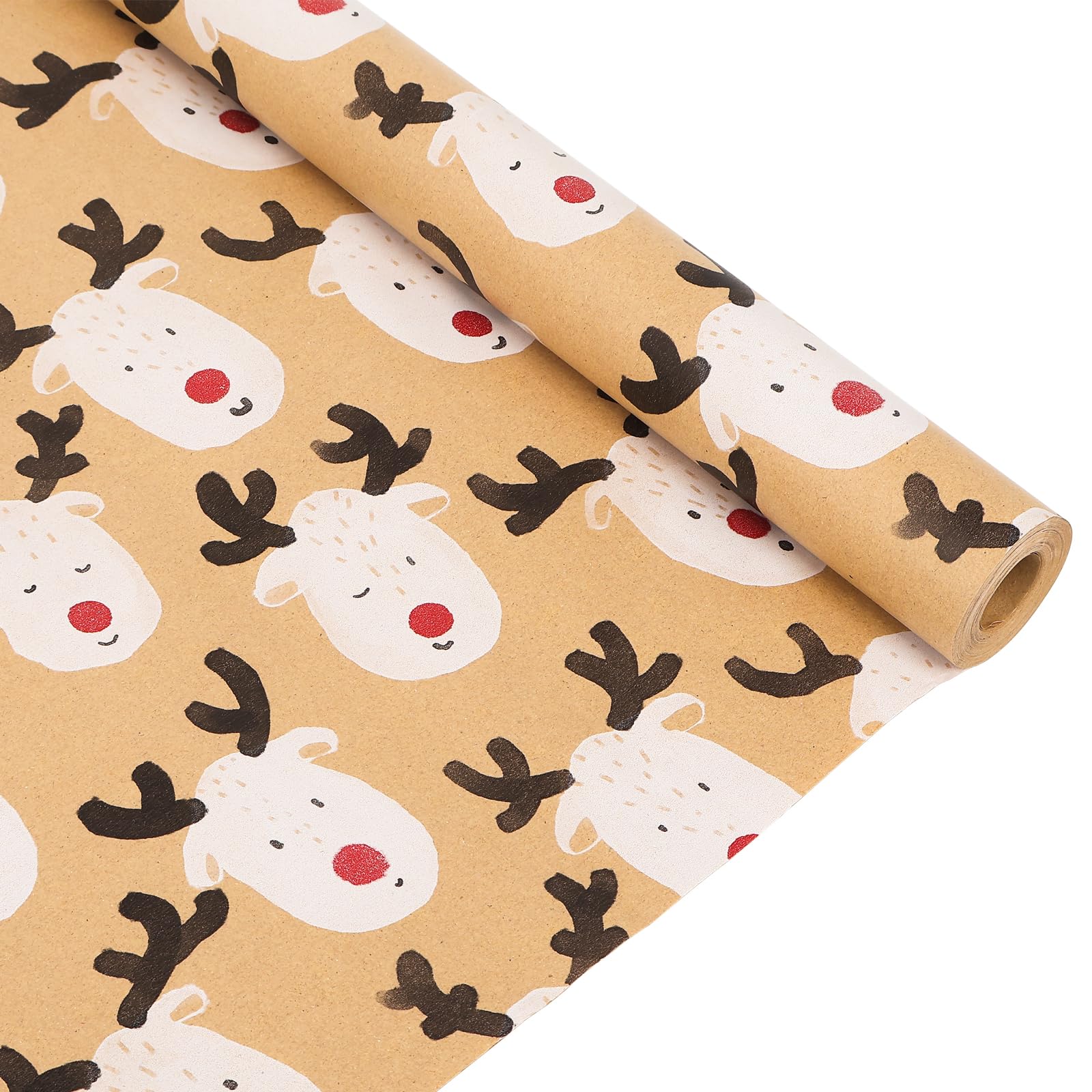 HBell Christmas Wrapping Paper Roll,43cm*15m Elk Head Wrapping Paper ...