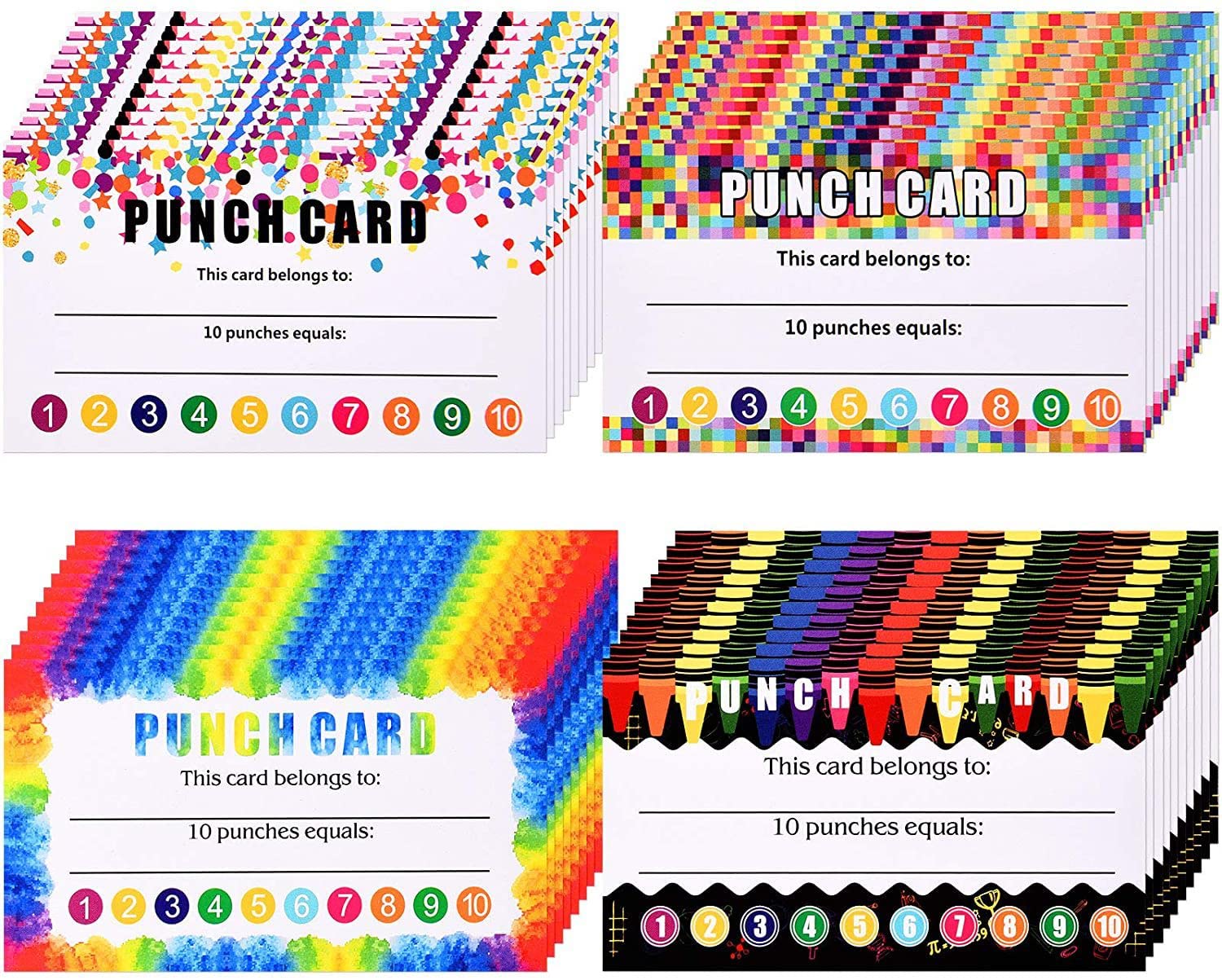 Snapklik.com : Punch Cards For Classroom, Behavior Incentive Rewards ...