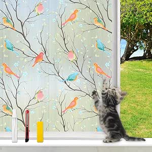 Amazon.com: Countewol Bird Window Film Upgraded Reusable Stained Glass ...