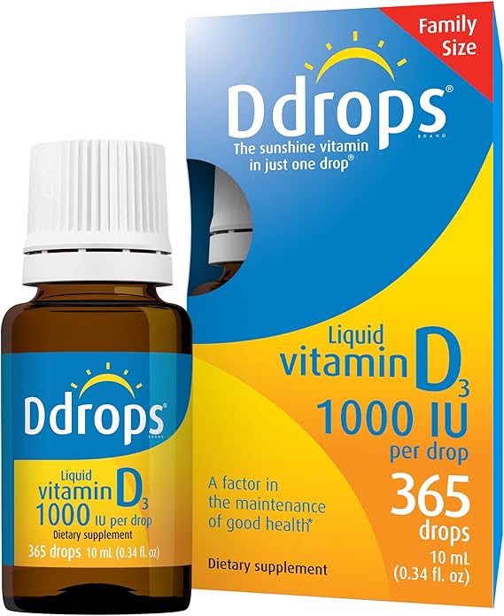 Amazon.com: Ddrops Adults 1000IU 365 Drops - Liquid Vitamin D3 Supplement, Supporting Strong ...