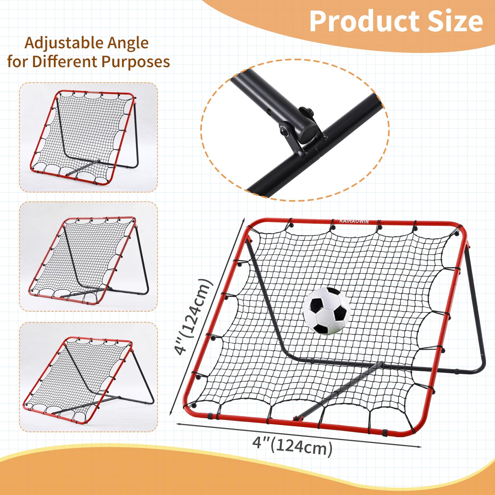 Snapklik.com : Soccer Rebound Net, 4x4 Steel Soccer Rebounder, Bounce ...