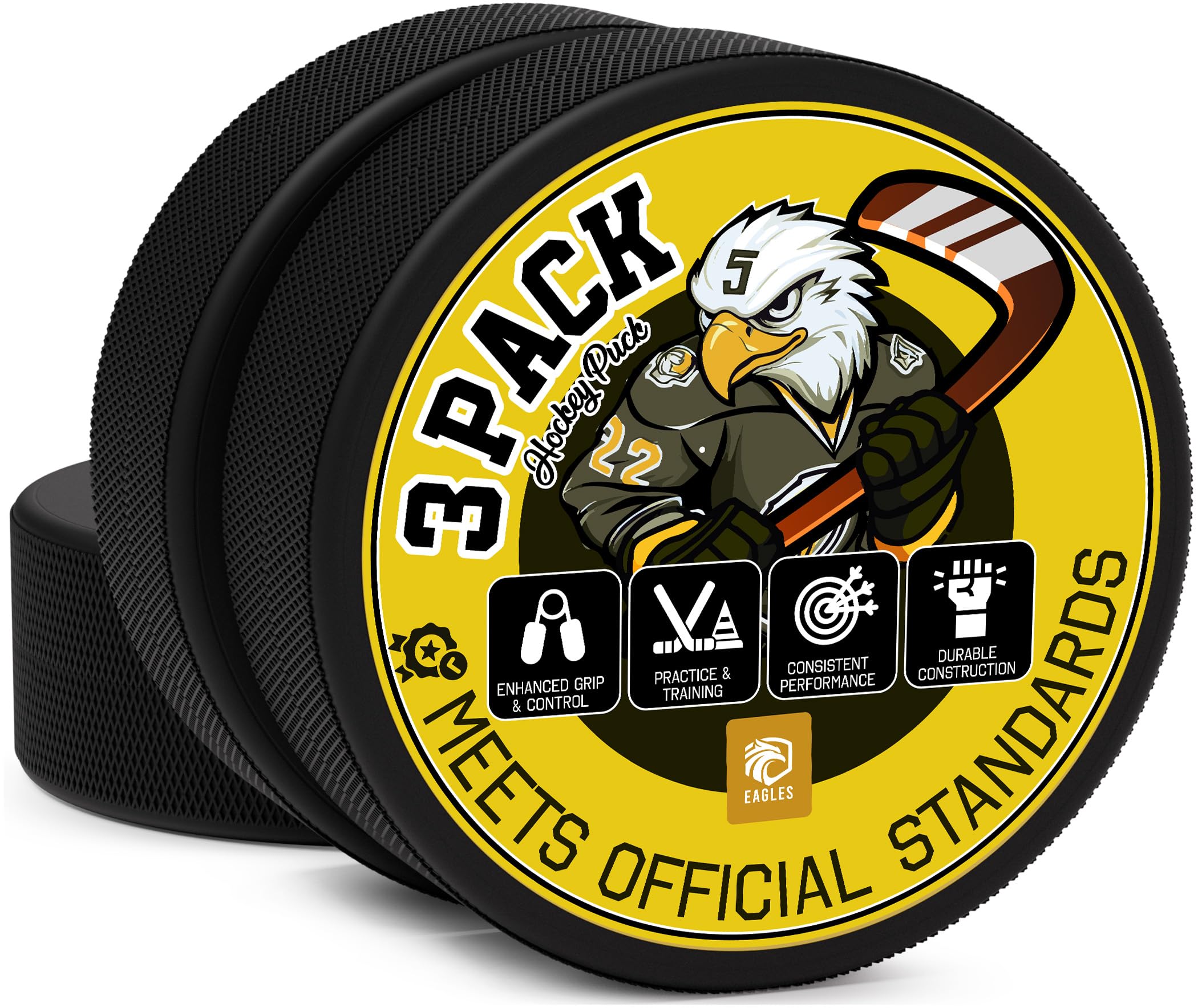 Hockey Pucks 12 Pack EAGLES 3-Pack Regulation Hockey Pucks - Official ...