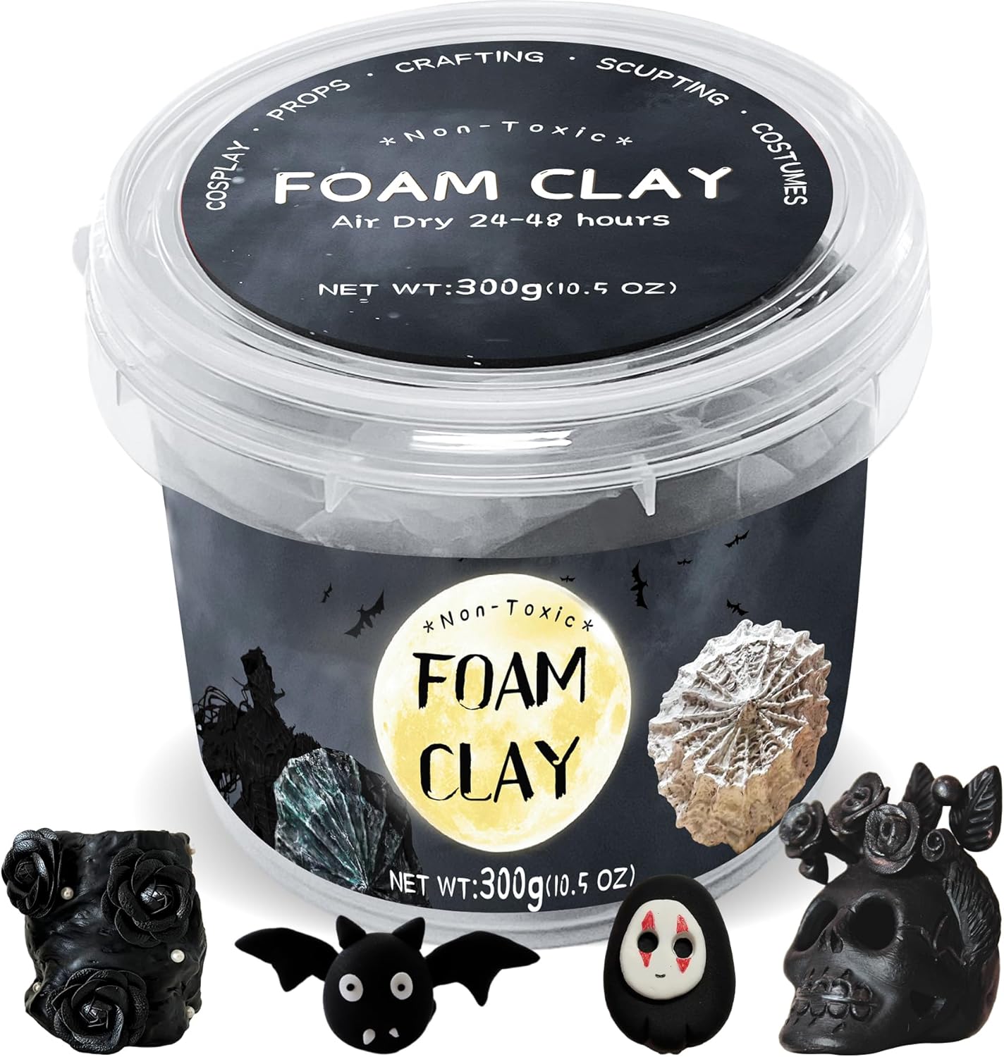 Amazon.com: Black Moldable Cosplay Foam Clay (300 Gram) Air Dry Clay ...