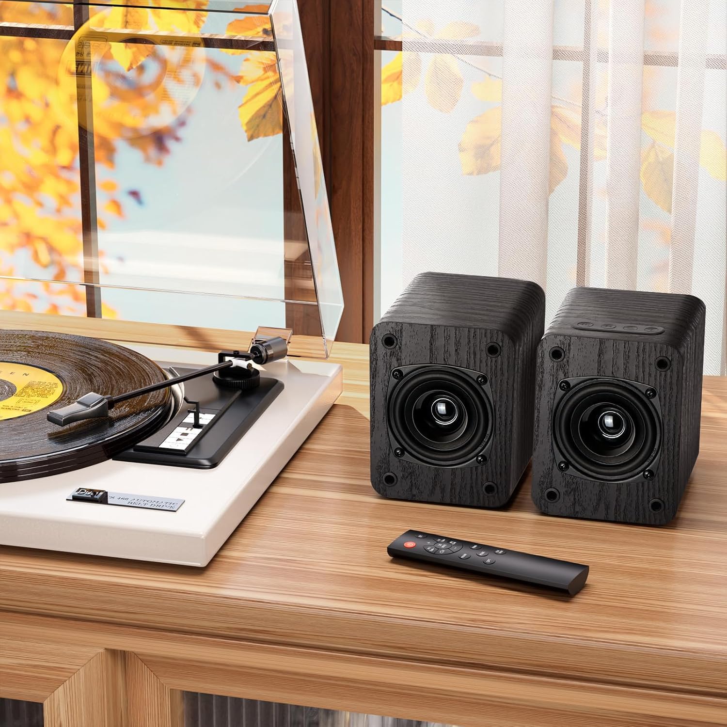 Saiyin Bluetooth Bookshelf Speakers, 40W X 2 Powered With 4 Inch Woofer ...