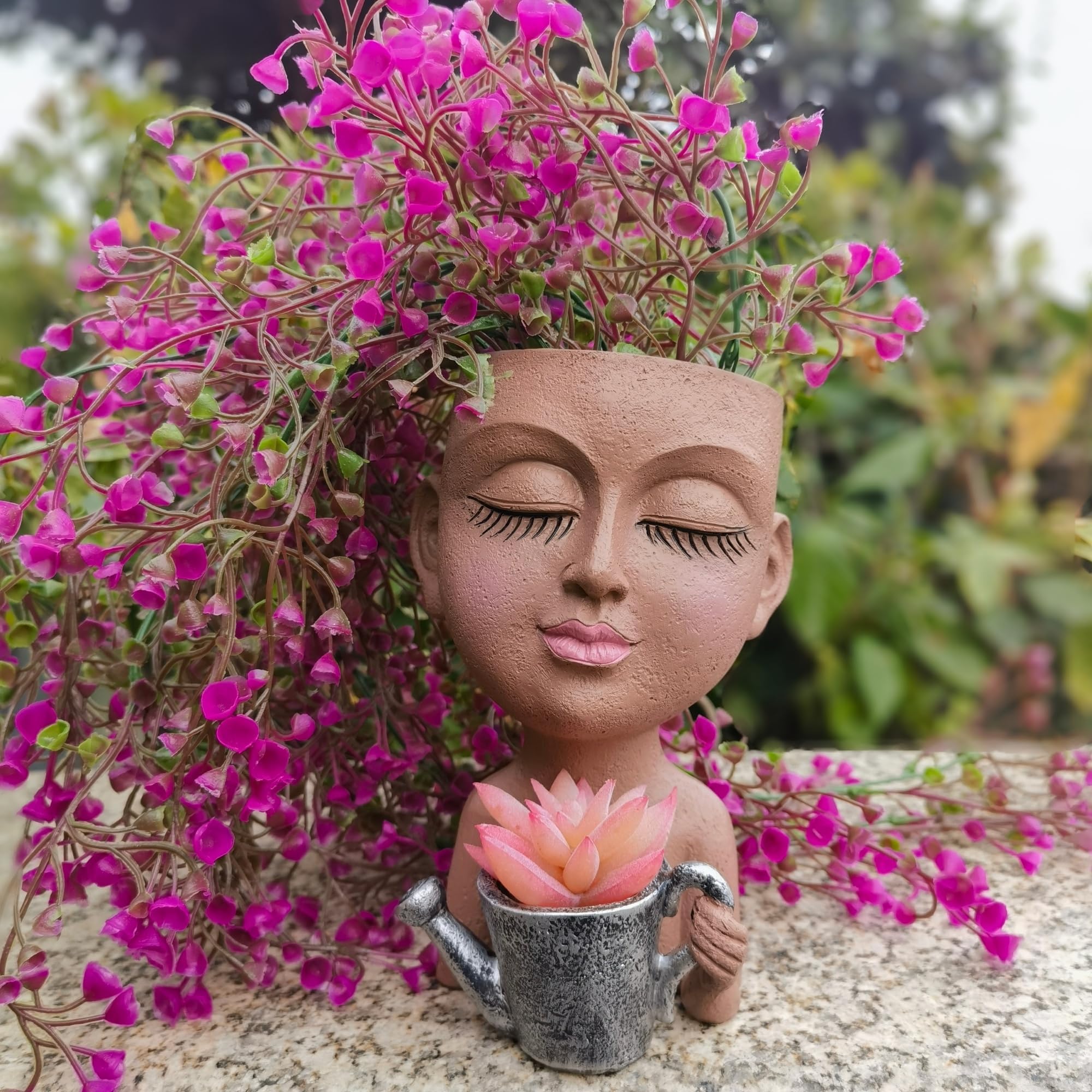 Amazon.com: ETAKISH Face Planter Pot Head Planter Pot Succulent Planter ...