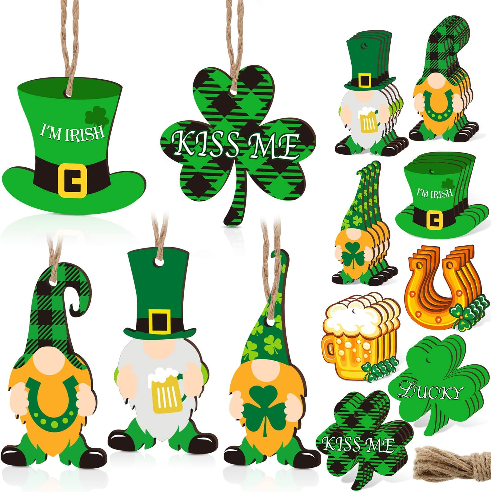 Amazon.com: 32 Pieces St. Patrick's Day Decorations Shamrock Ornament ...
