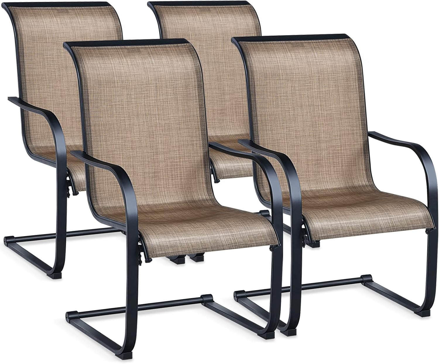 Amazon.com: Tangkula 4 Pieces Patio Dining Chairs, Outdoor C Spring ...