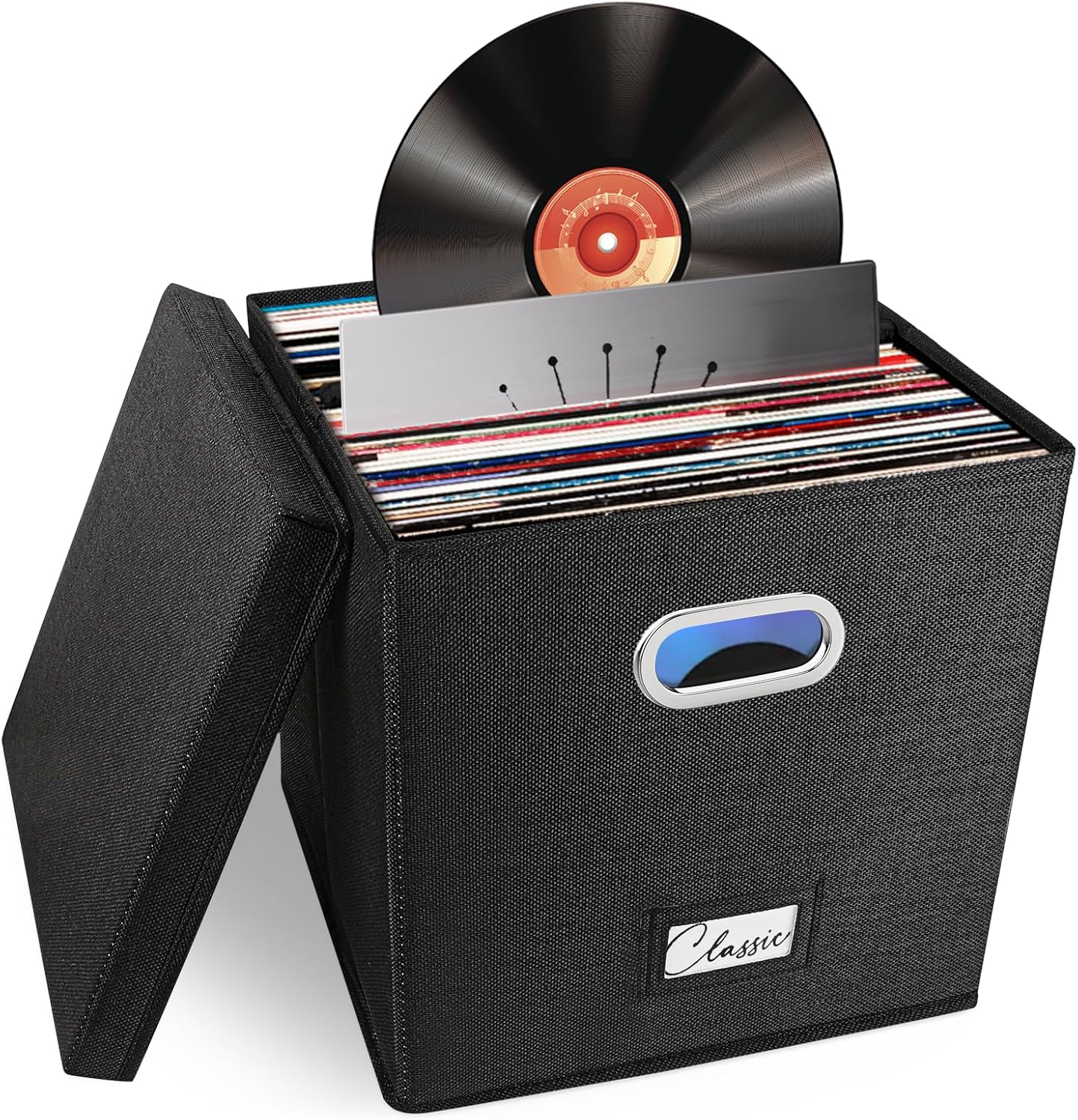 Amazon.com: Vinyl Record Storage Box for 50+ Single LPs (12-Inch ...