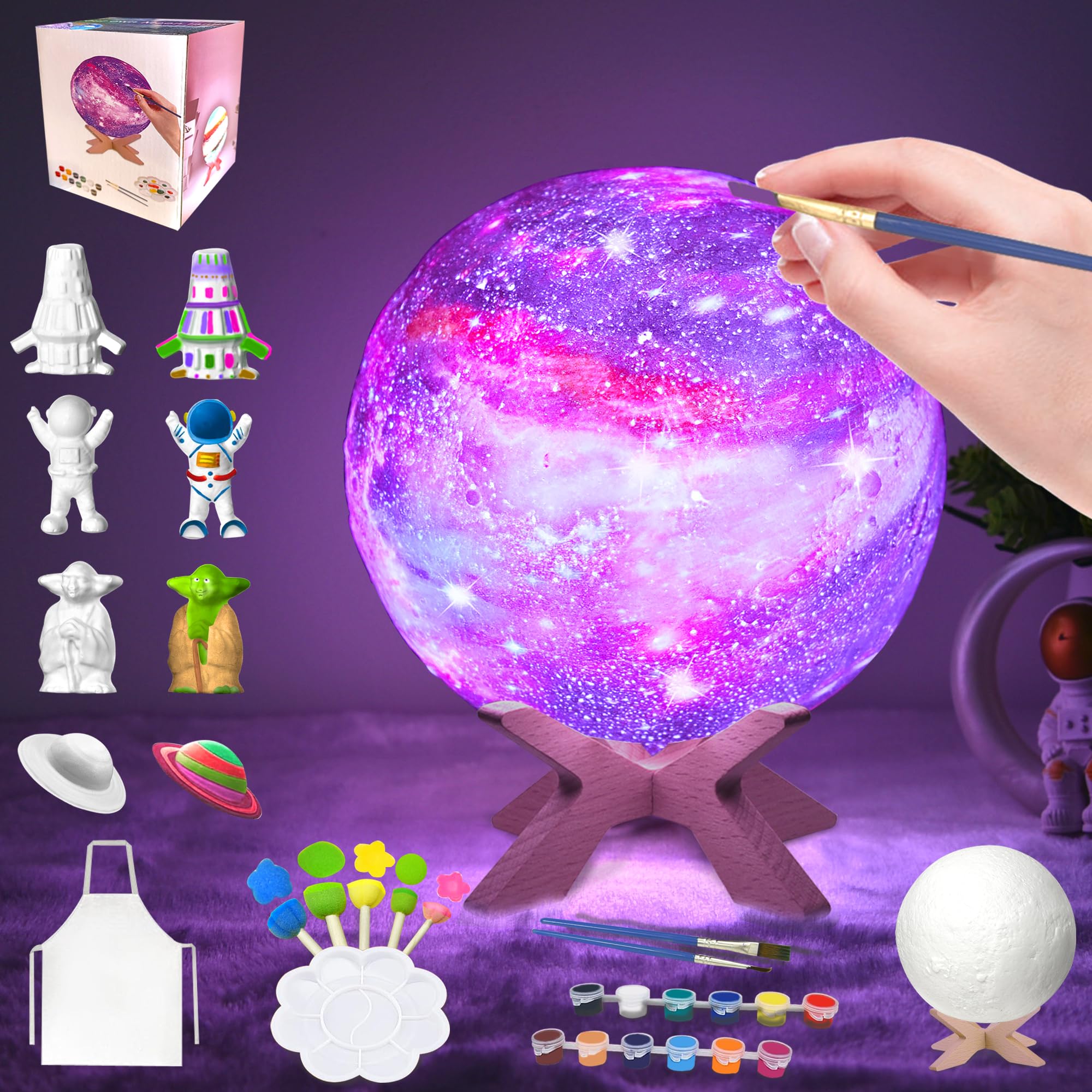 Amazon.com: SHINECLOUD Paint Your Own Moon Lamp Kit 5.9'', Arts ...