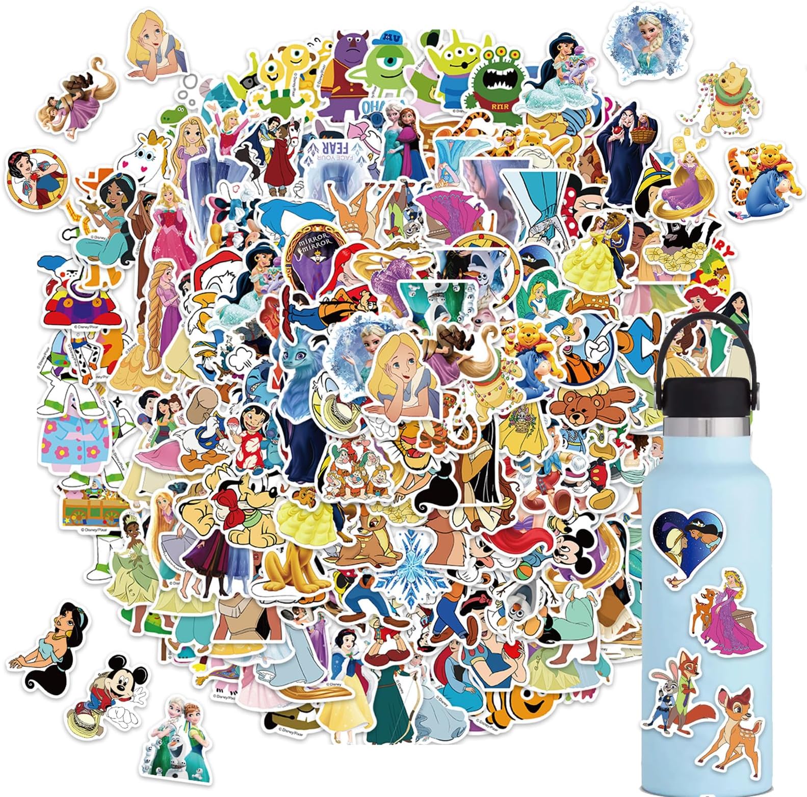 Amazon.com: 100PCS Disney Kids Stickers Cartoon Characters Sticker ...