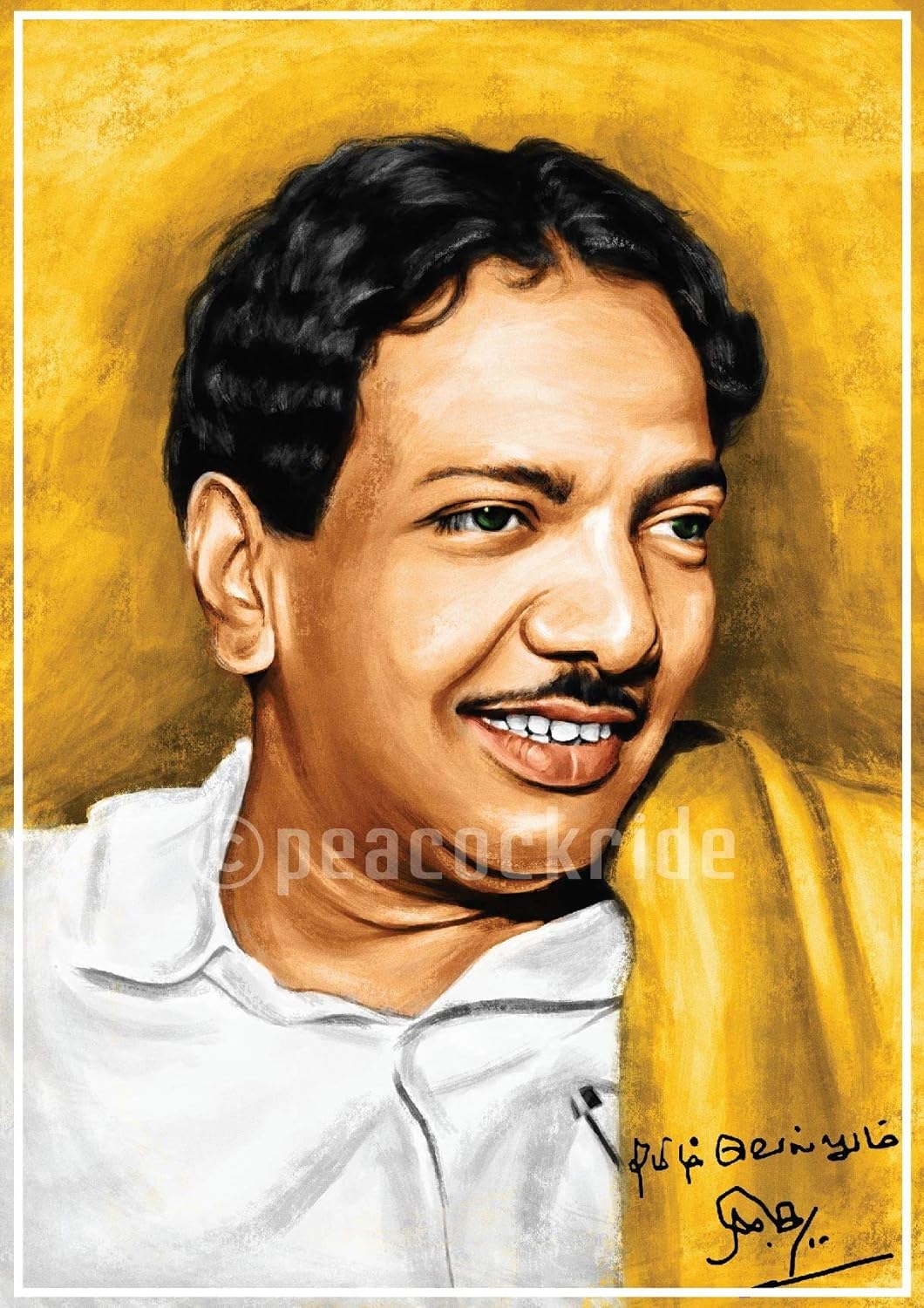 PEACOCKRIDE Paper Dr Kalaignar M Karunanidhi Wall Poster Multicolor A3 ...