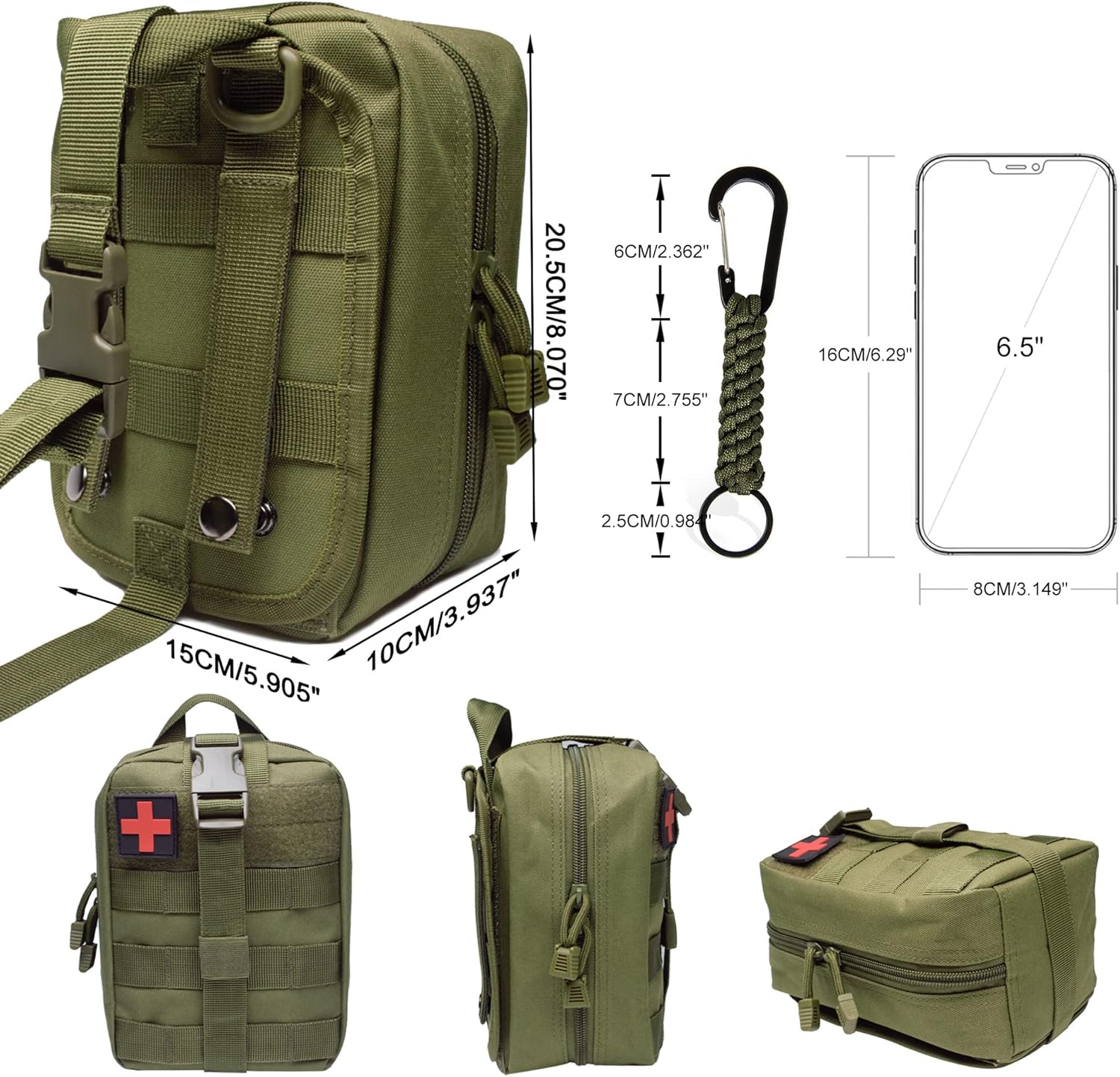 QIYUANT Molle First Aid Bag Tactical IFAK Rip-Away Utility EDC Pouch ...