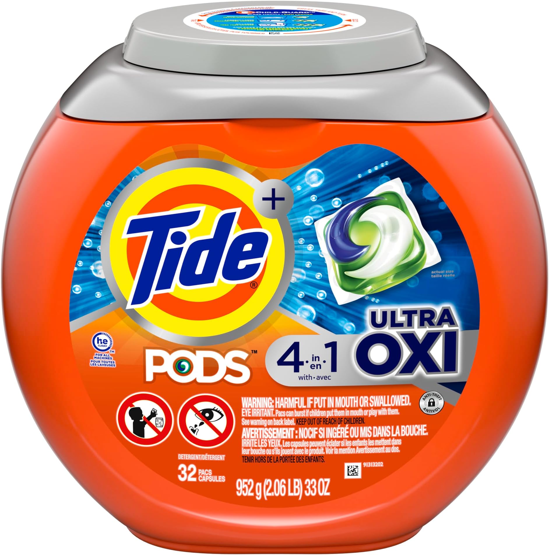 Amazon.com: Tide PODS Ultra Oxi Liquid Laundry Detergent Pacs, 32 Count ...