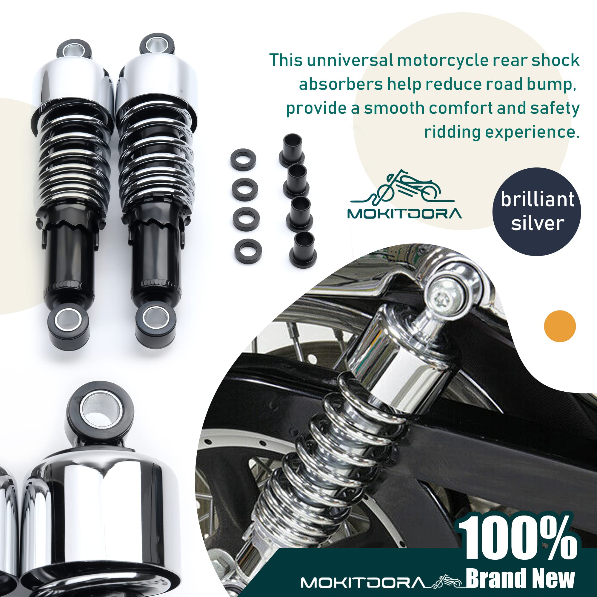 MoKitDora Motorcycle Rear Harley Lowering Slammer Shock 10.5â€?/267mm ...