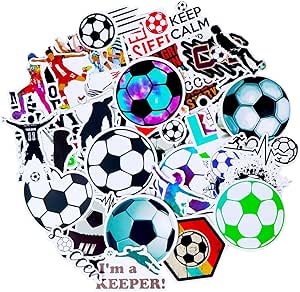 TIESOME Waterproof Soccer Stickers, Vinyl Football Sports Decals Water ...