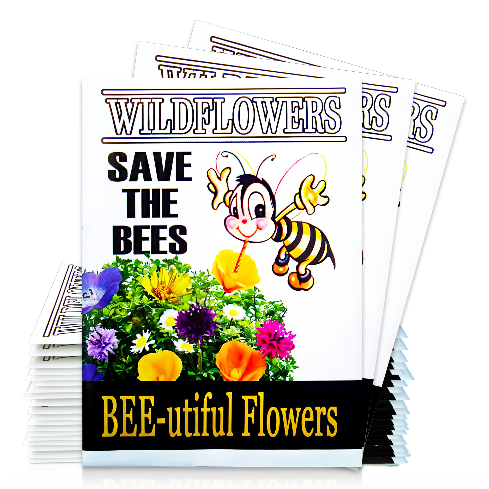 Amazon.com : Pack of 20 Pre-Filled Flower Seed Packets for Pollinators ...