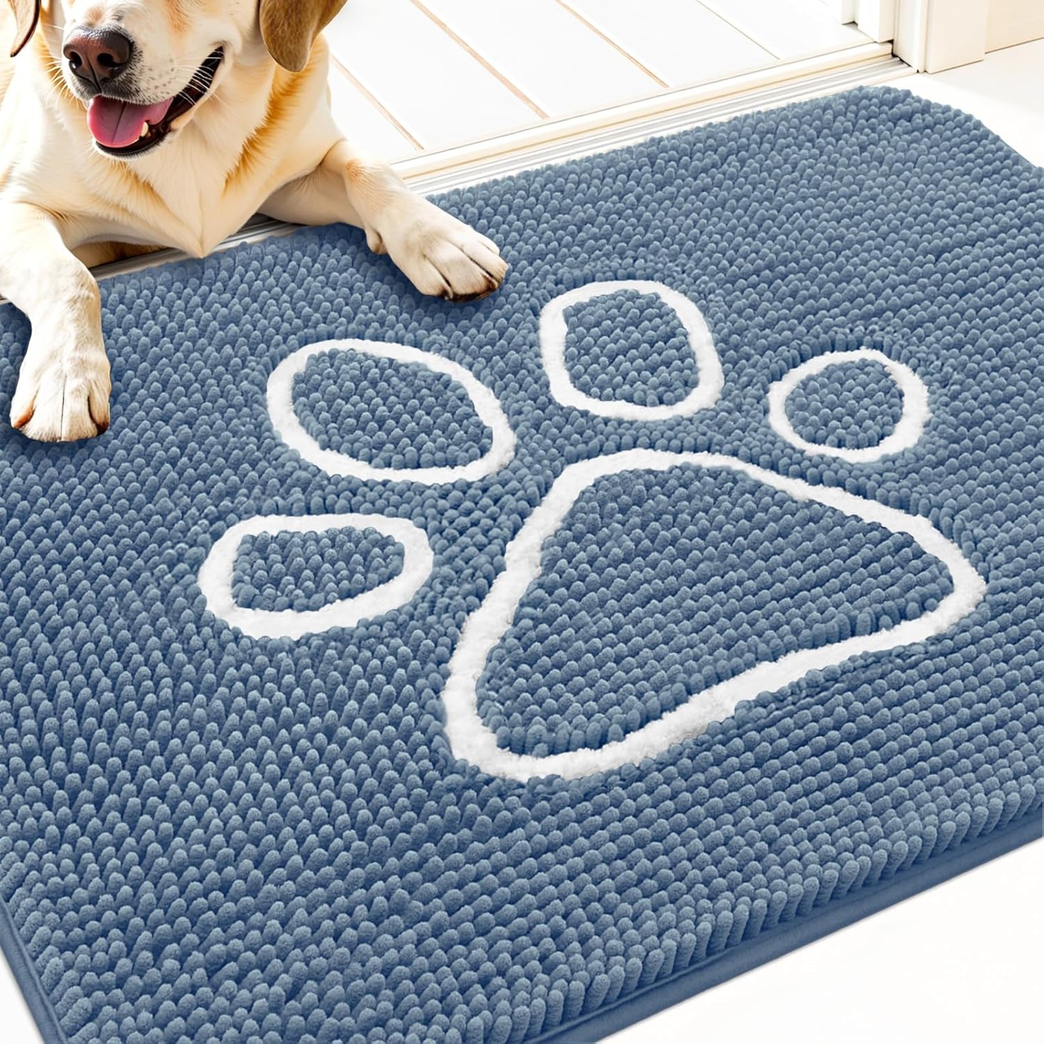 Amazon.com: OLANLY Dog Door Mat for Muddy Paws 32x20, Paw Print Design ...