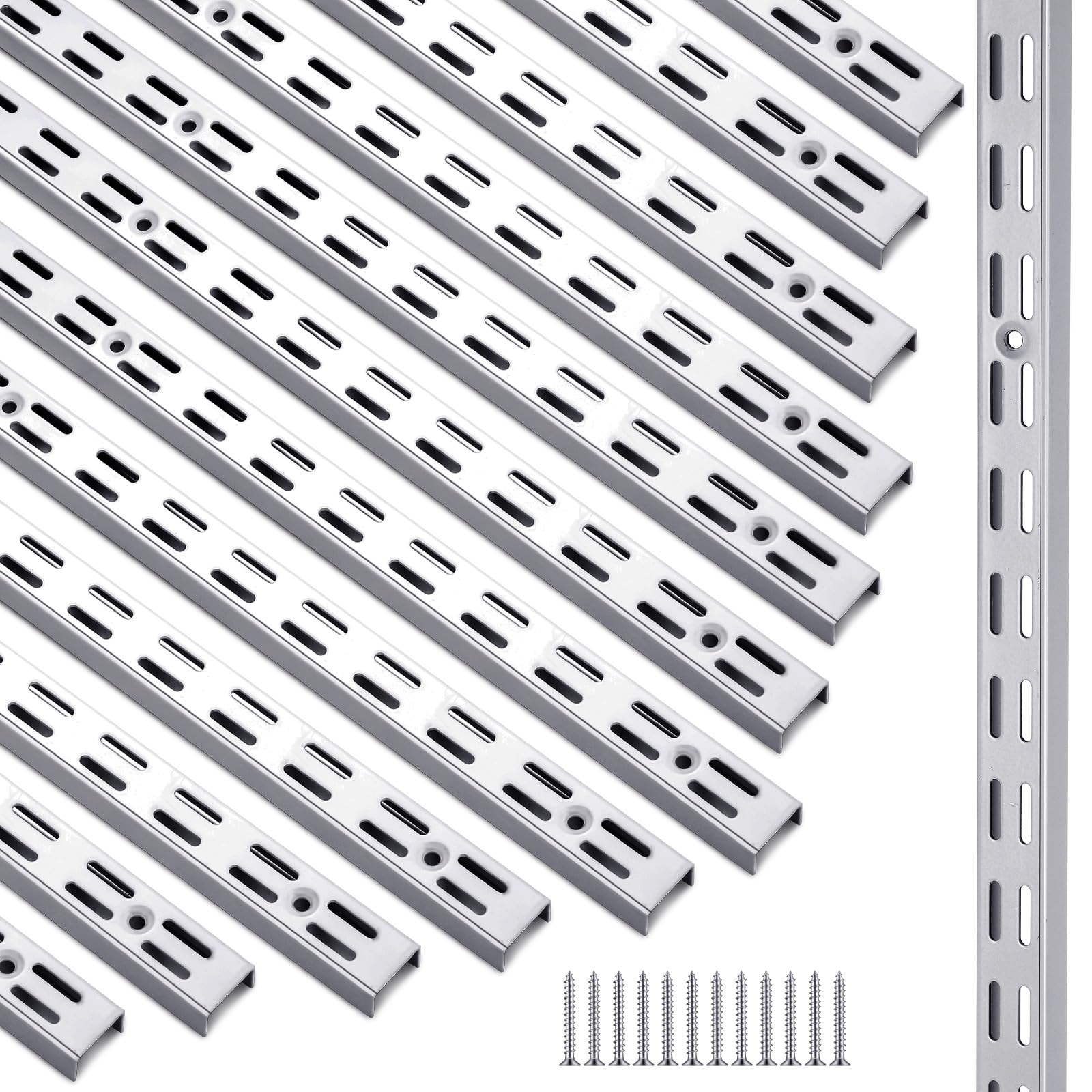 Snapklik.com : MorningRo 12 Pack Dual Track Upright Wall Shelving ...