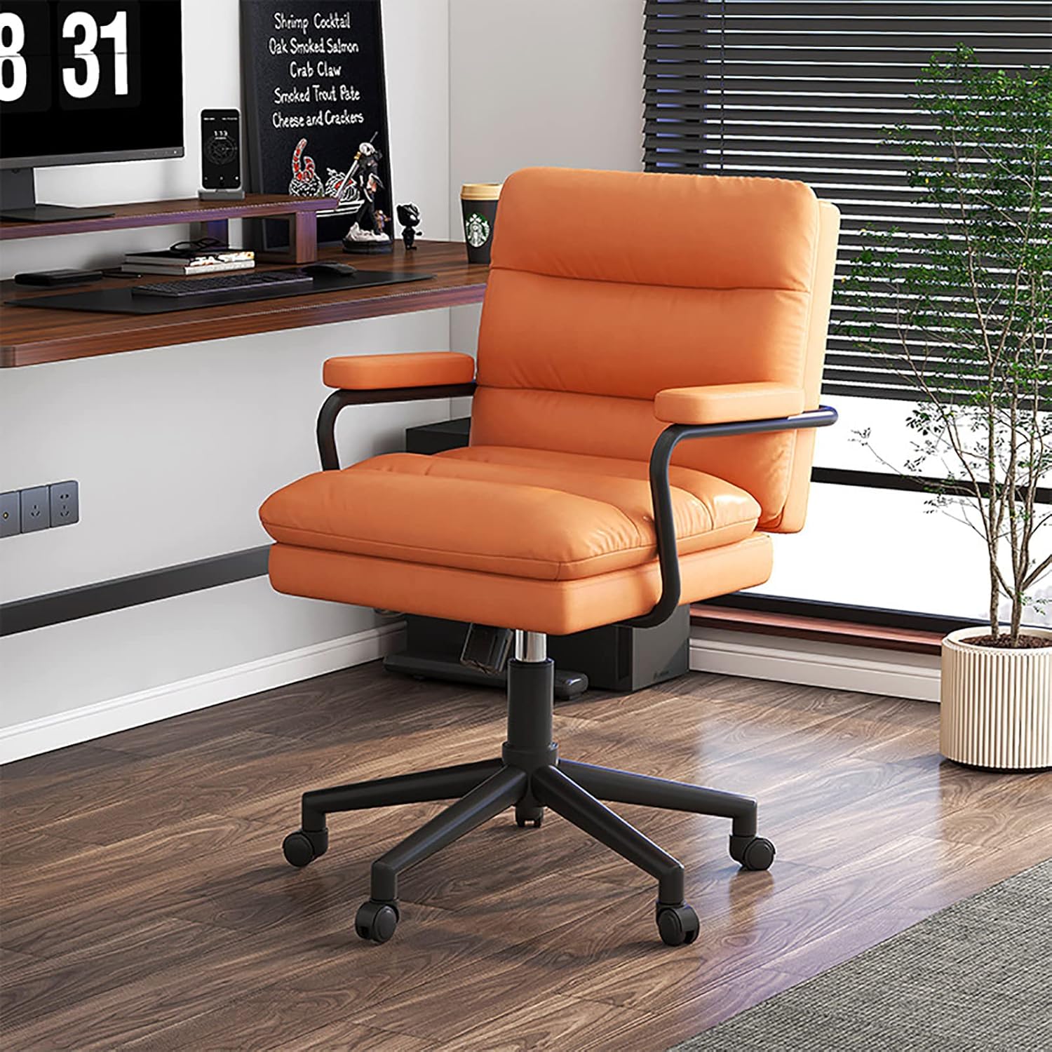 Amazon.com: Modern Mid-Back Office Desk Chair,Adjustable Height Swivel ...