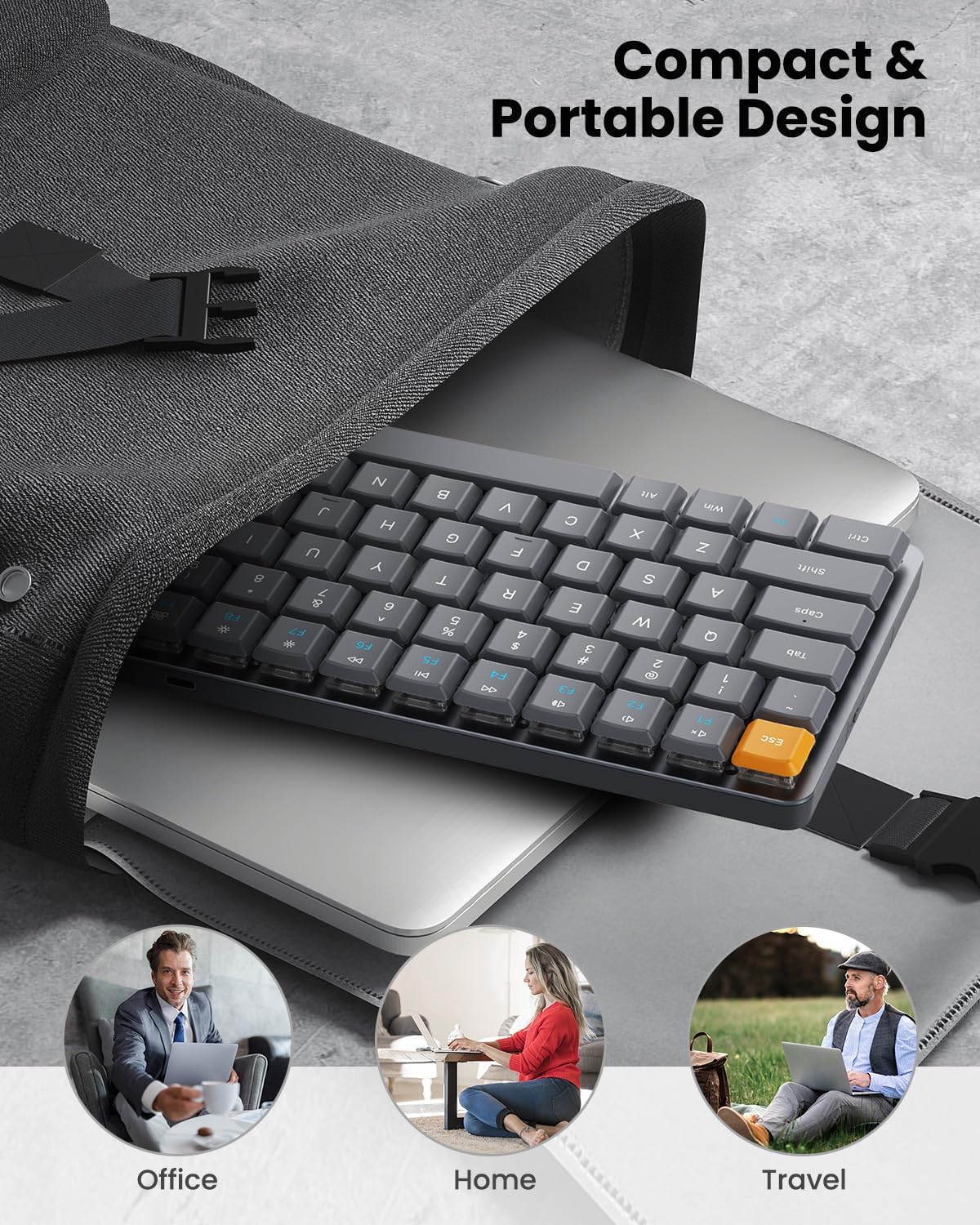 ProtoArc Compact Wireless Keyboard, K201 2.4GHz Small Wireless ...
