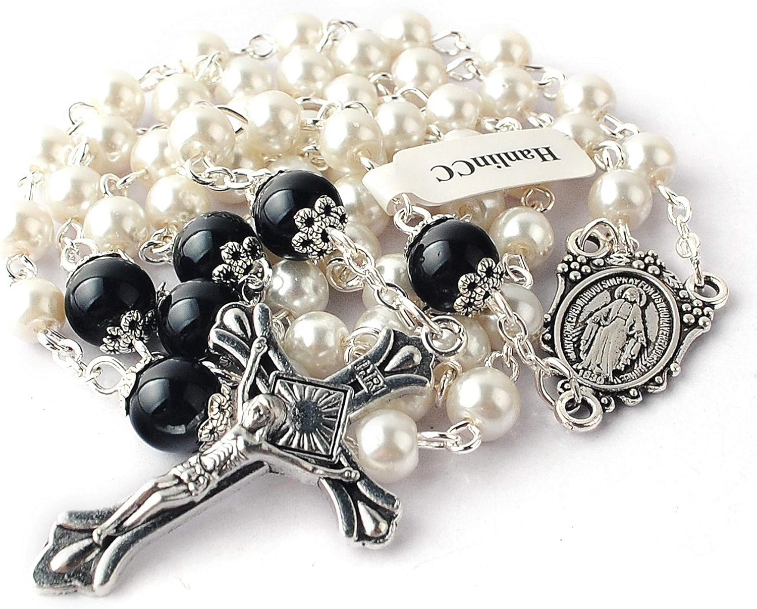 HanlinCC Glass Pearl Rosary 6mm Beads Our Father Gift Box HanlinCC ...