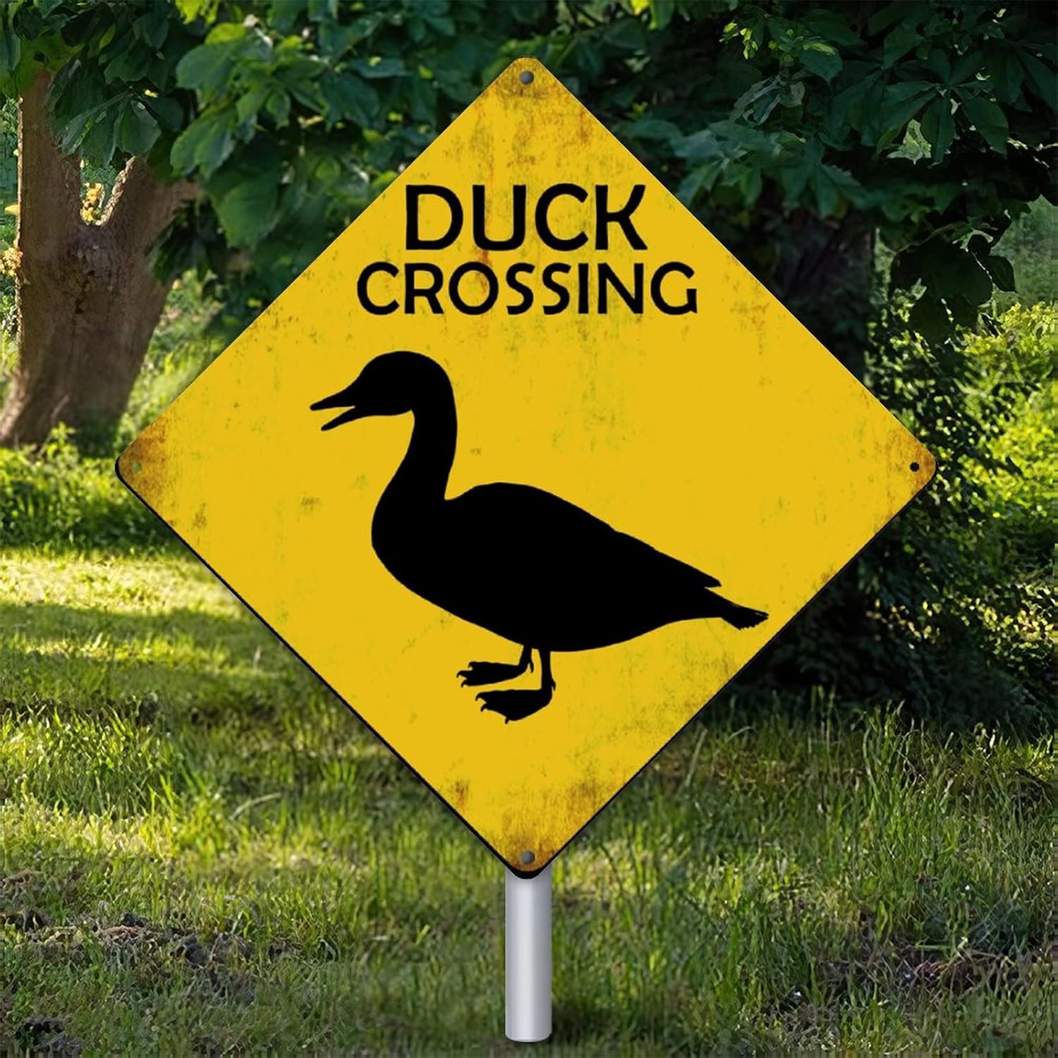 Metal Sign Plaque Duck Xing Duck Crossing Warning Sign Caution Beware ...