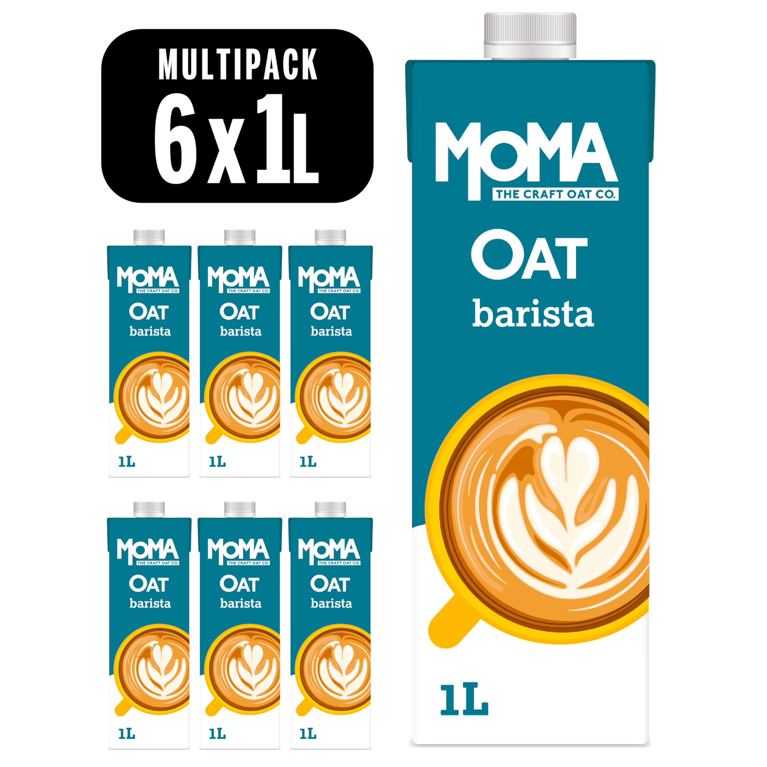 MOMA Barista Oat Drink - 6 x 1L - 100% Plant Based Vegan - Perfect for ...