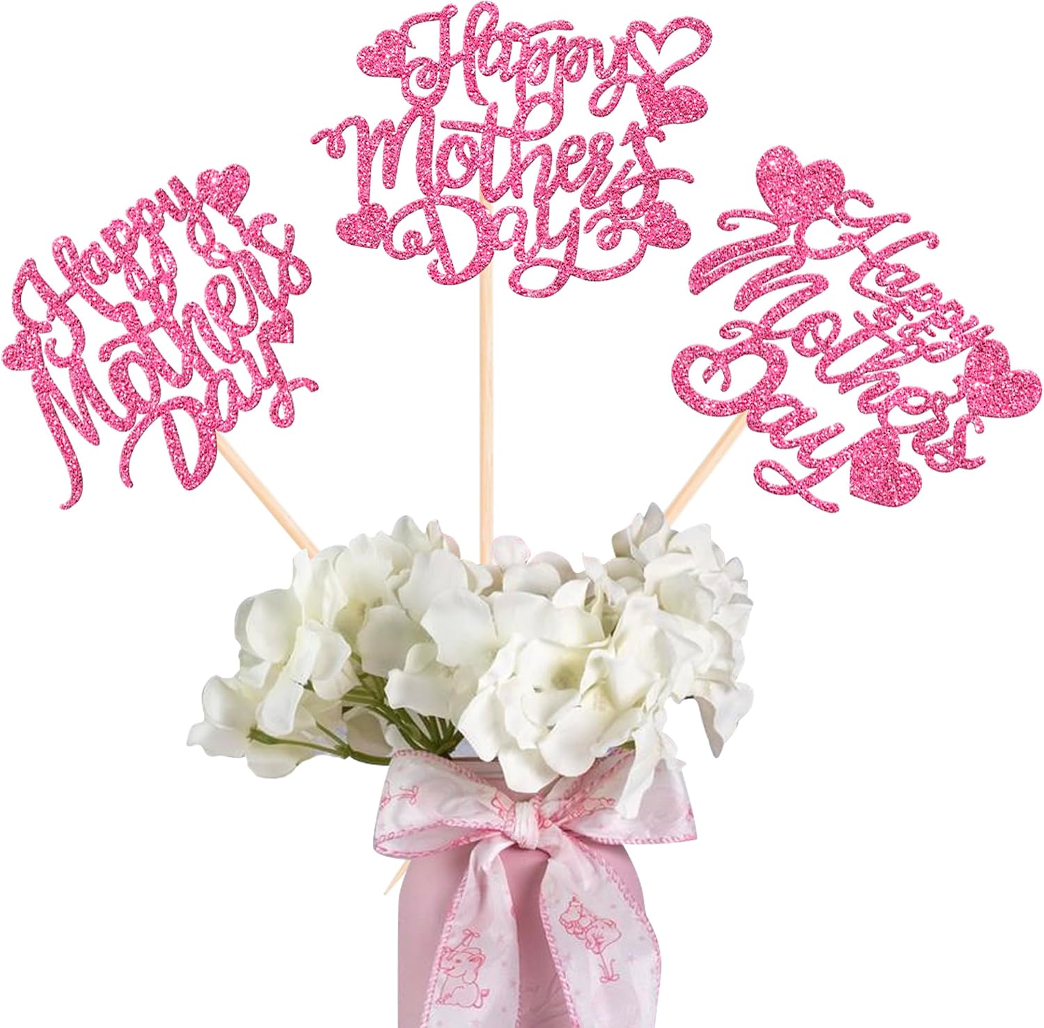 Amazon.com: 12 Pack Pink Happy Mother's Day Party Decorations Happy ...