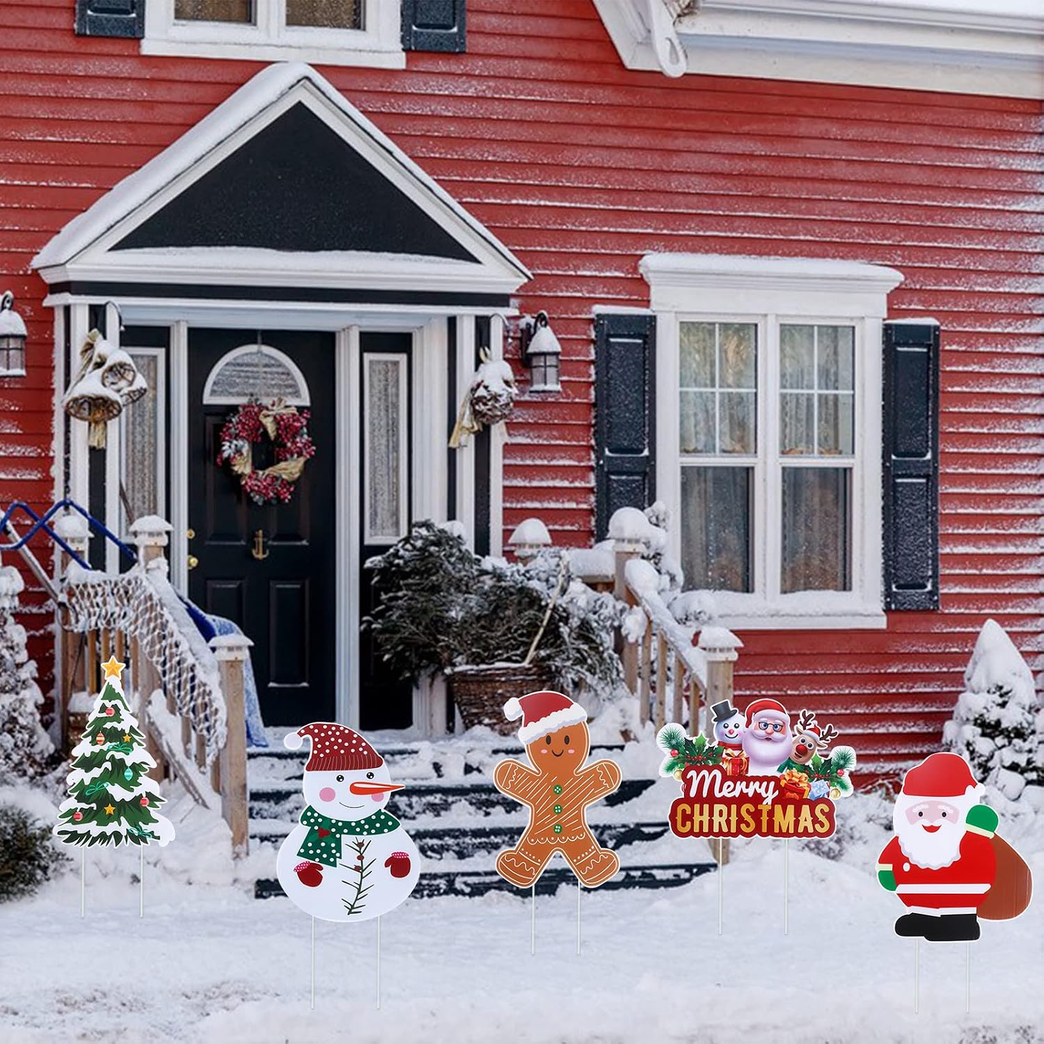 Christmas Yard Signs, 5 Pcs Xmas Lawn Garden Signs with Merry Christmas ...