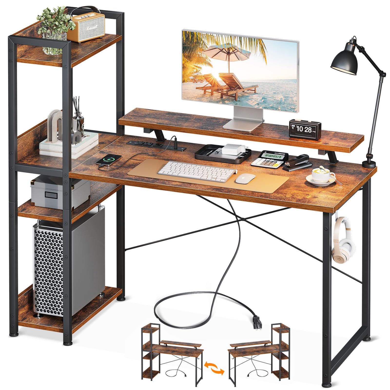 Snapklik.com : ODK Reversible Computer Desk
