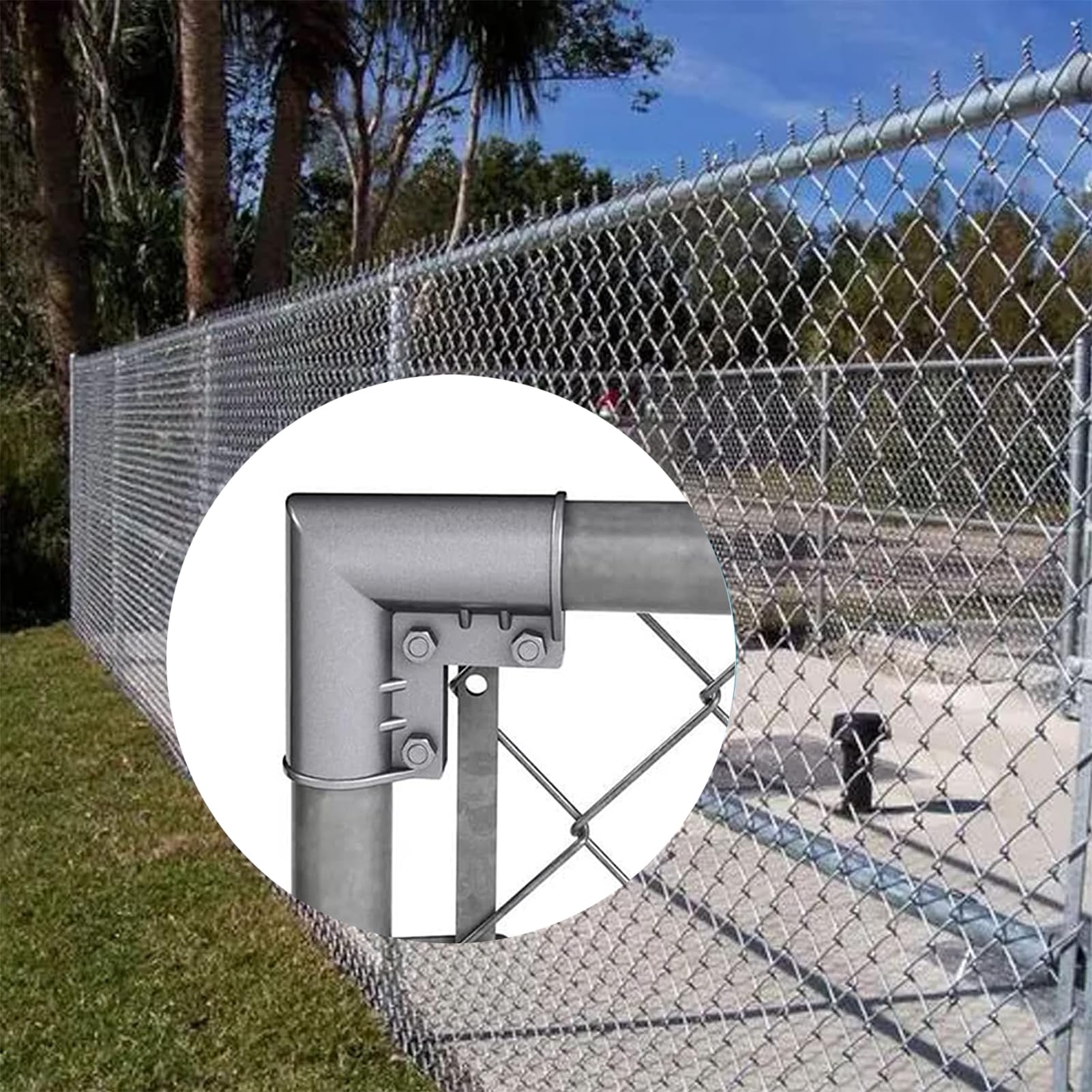 Snapklik.com : Aluminum Chain Link Fence Gate Corner, Gate Elbow For 1 ...