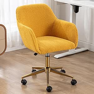 Amazon.com: Thctvous Fuzzy Desk Chair Comfy, Cute Vanity Chair with ...